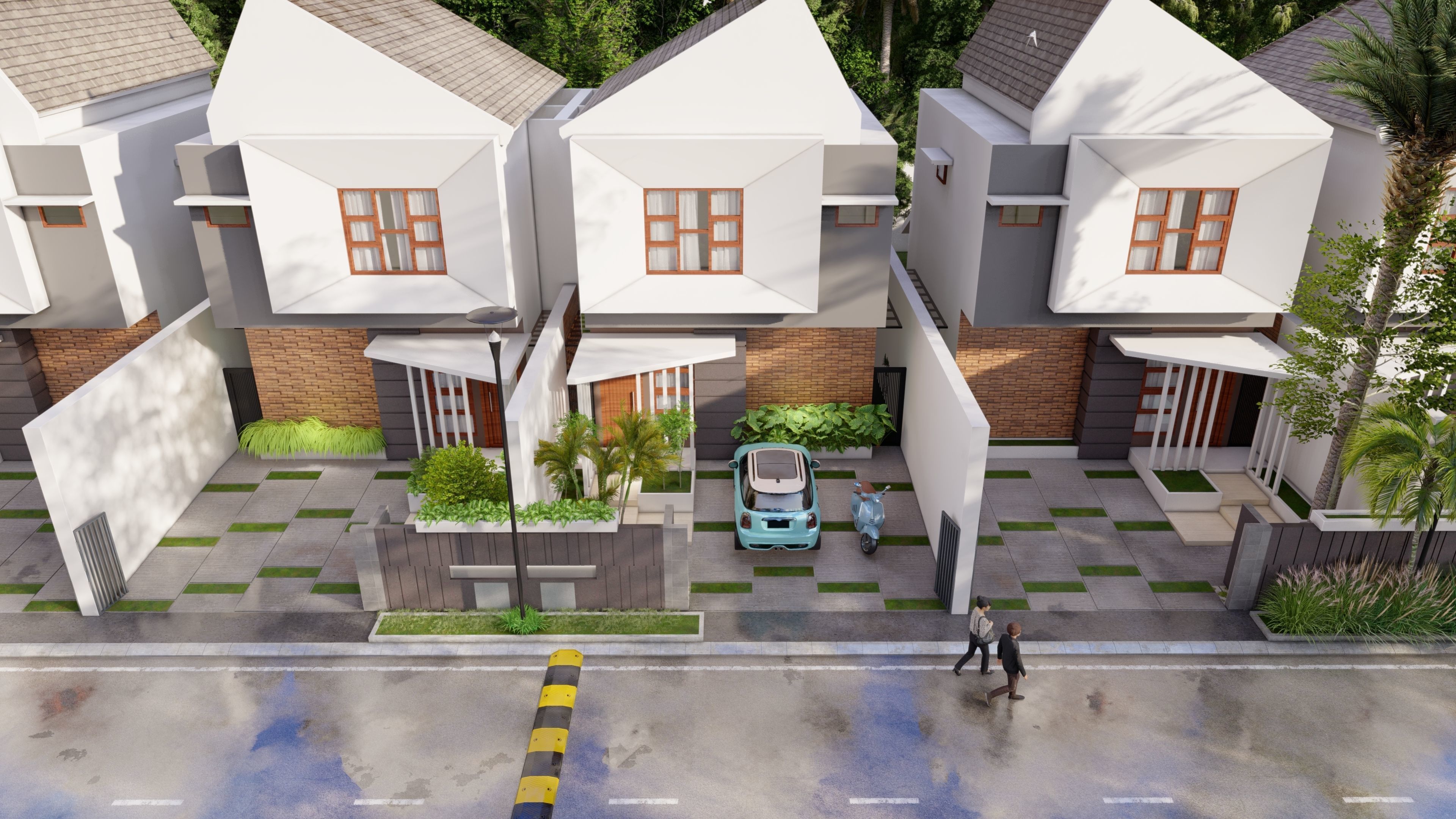 Modern housing with car animation 3D model animated | CGTrader