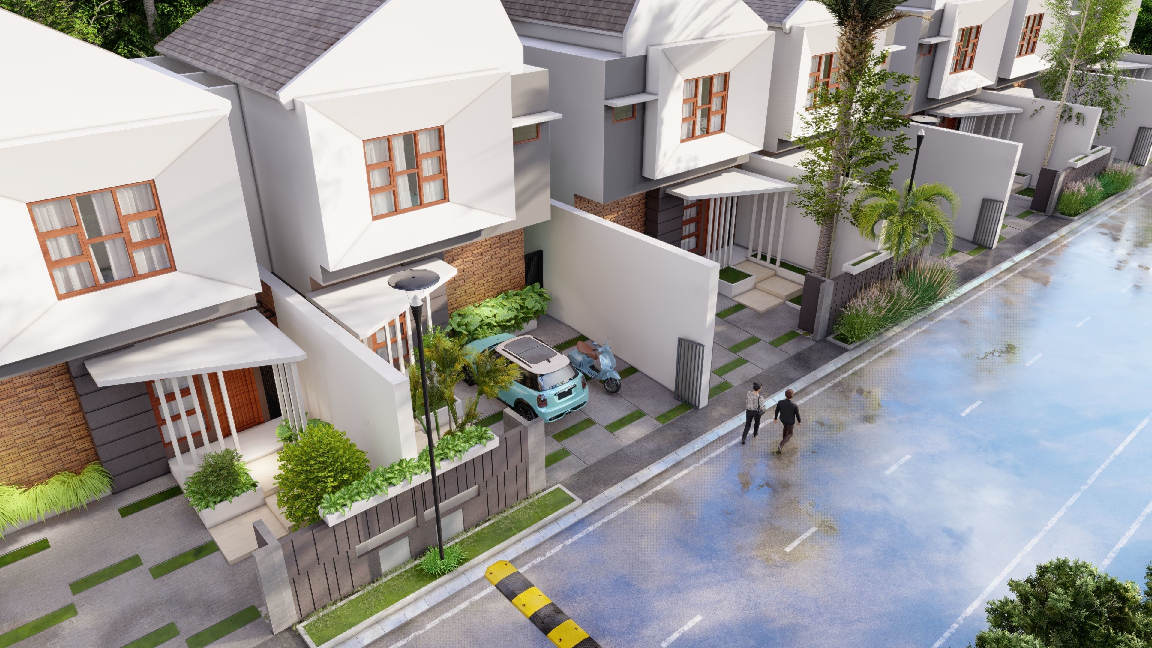Modern housing with car animation 3D model animated | CGTrader