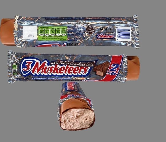 chocolate bar 3 musketer 3D model | CGTrader