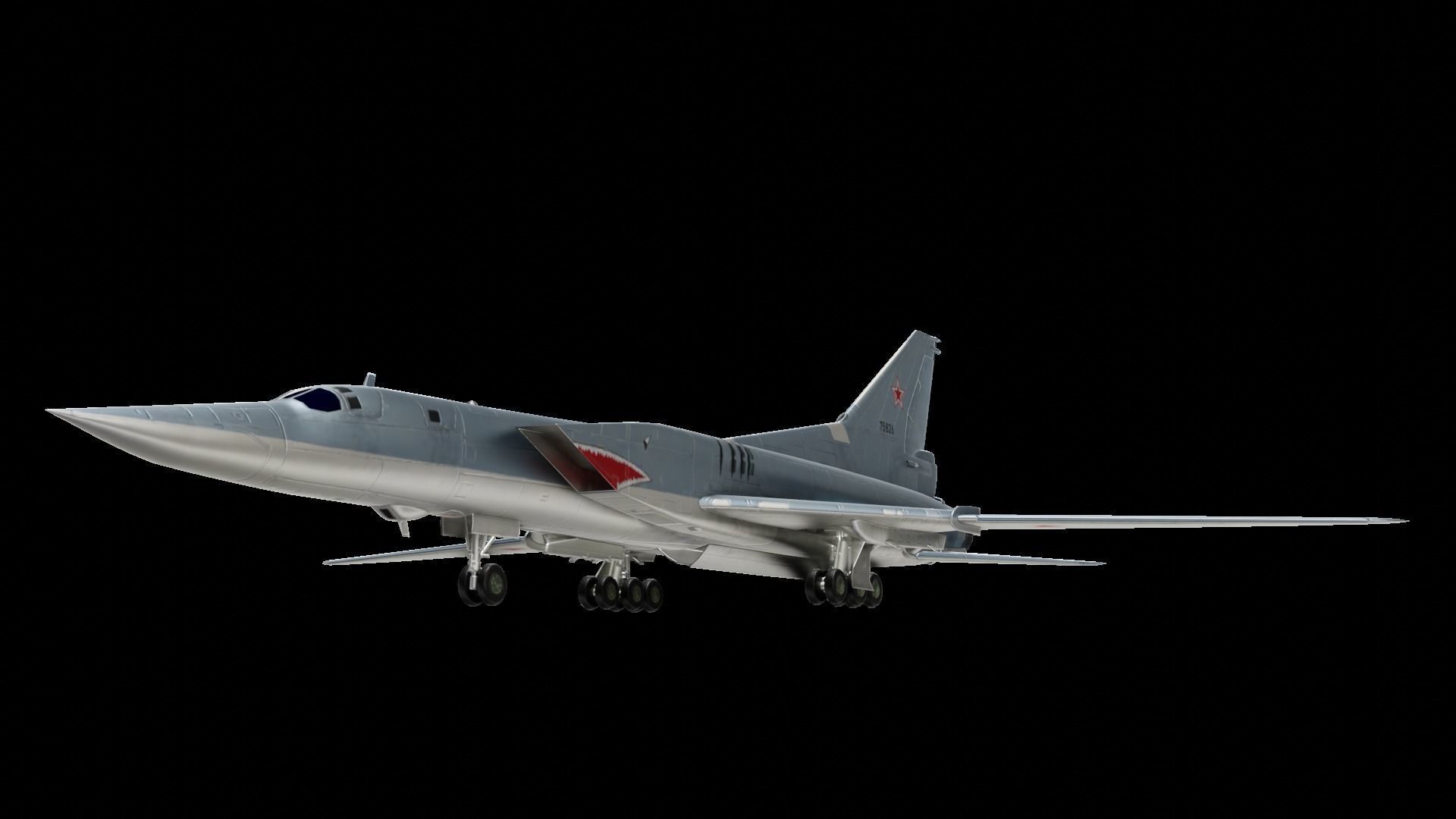 3D model Tupolev Tu-22M Russian Strategic bomber VR / AR / low-poly ...