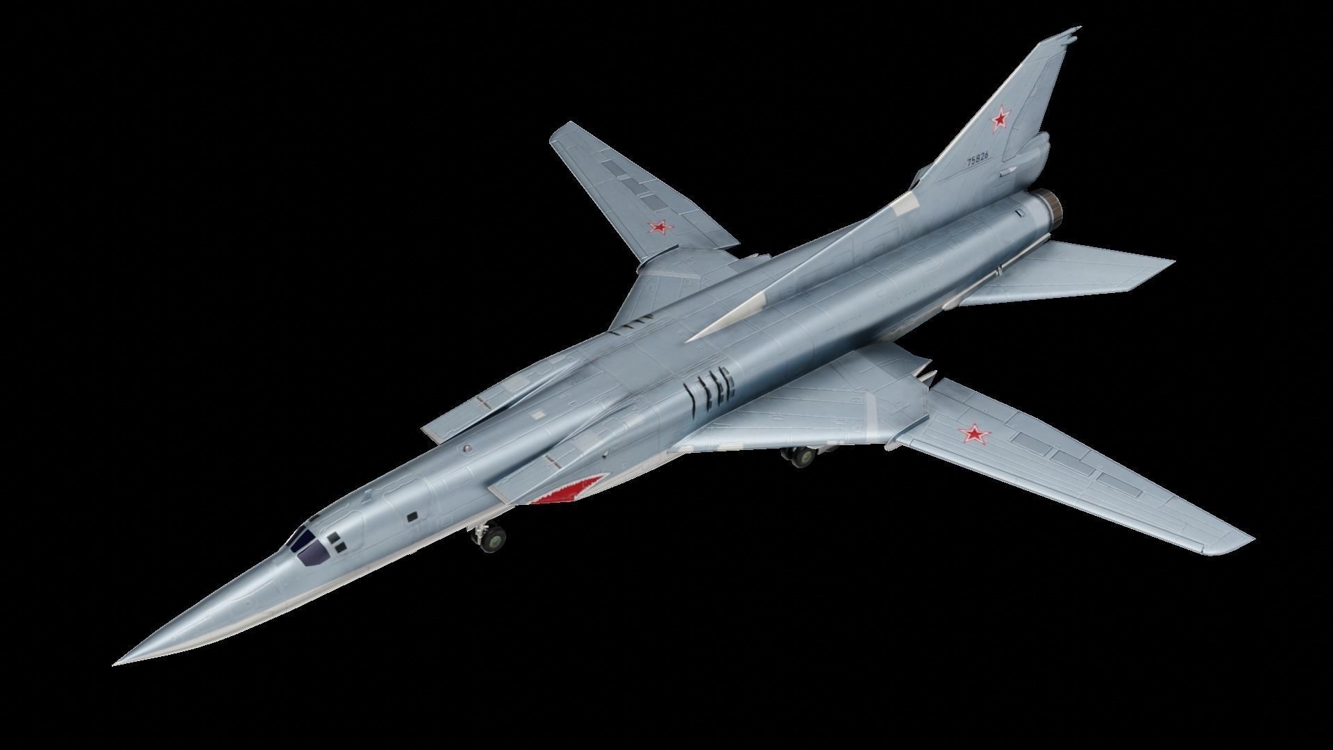 3D model Tupolev Tu-22M Russian Strategic bomber VR / AR / low-poly ...