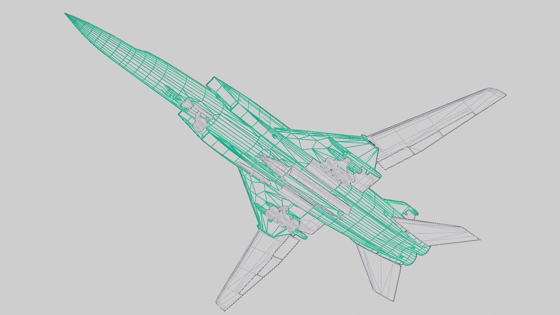 3D model Tupolev Tu-22M Russian Strategic bomber VR / AR / low-poly ...