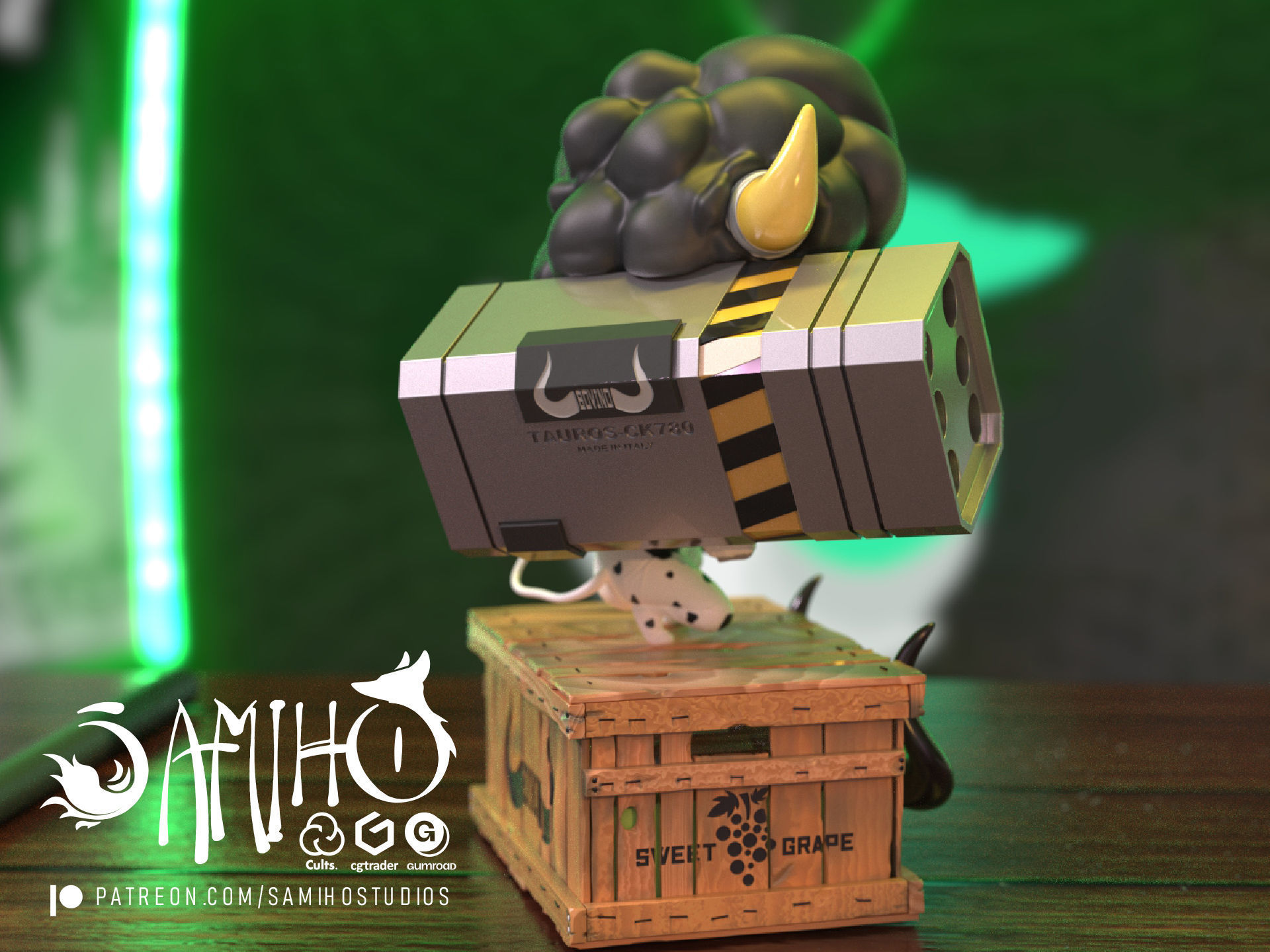 SAMIHO STUDIOS - LAMBO BAZOOKA SCENE - STLs ready for printing 3D model ...