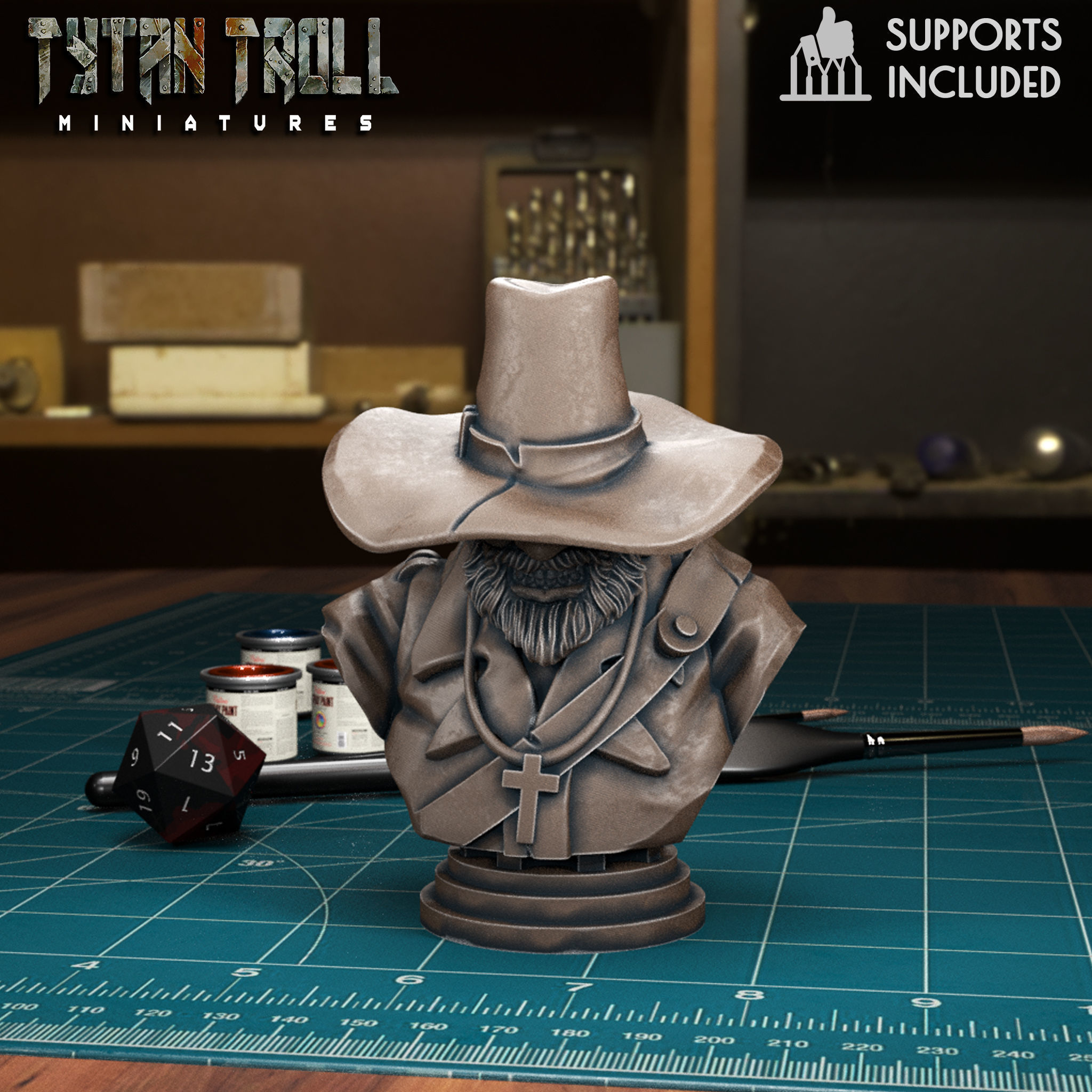 Curse of Strahd - Rictavio Bust - Pre-Supported 3D model 3D printable ...