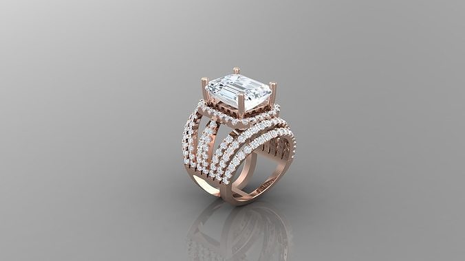 Women Ring Diamond R38 3D model 3D printable | CGTrader