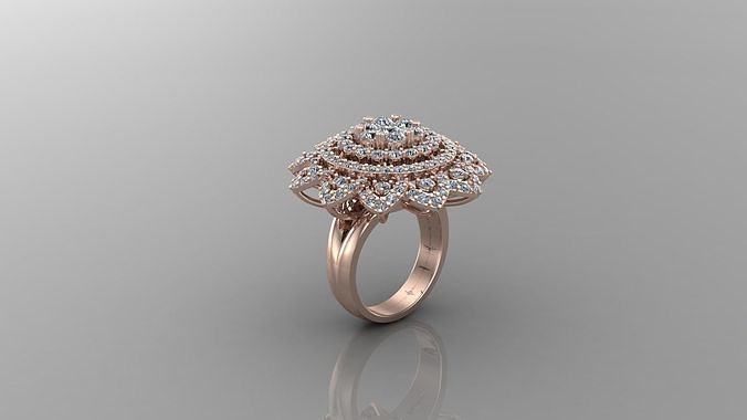 Women Ring Diamond R22 3D model 3D printable | CGTrader