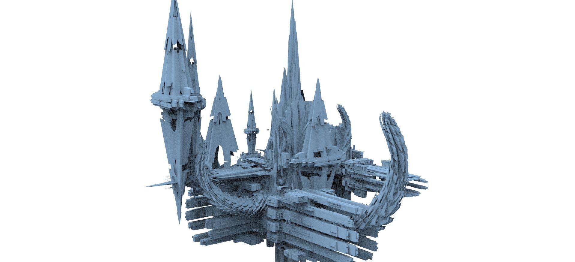 Sci fi City Satalite Science facility 5 3D model | CGTrader