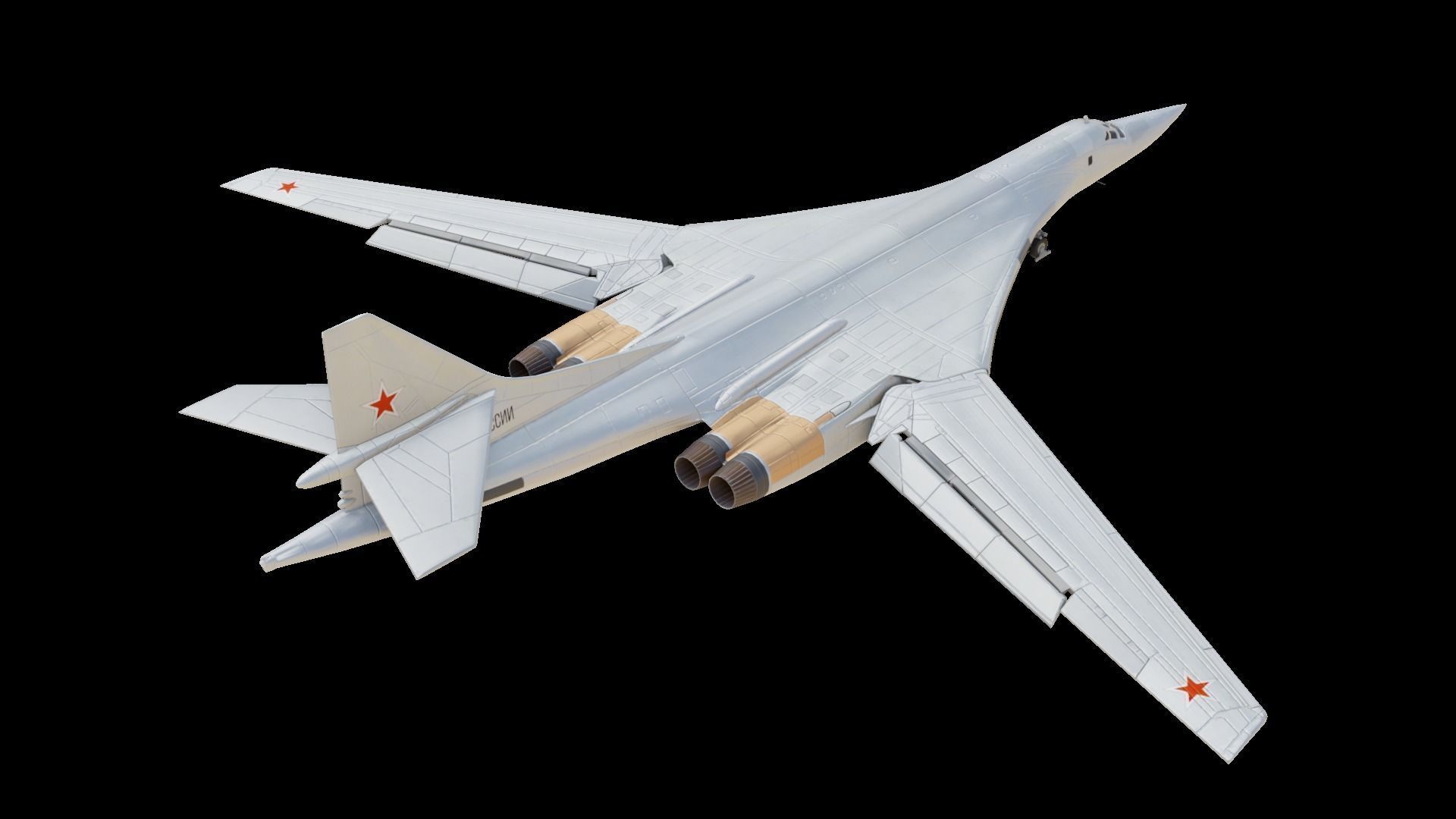 3D model Tupolev Tu-160 Russian strategic bomber VR / AR / low-poly ...
