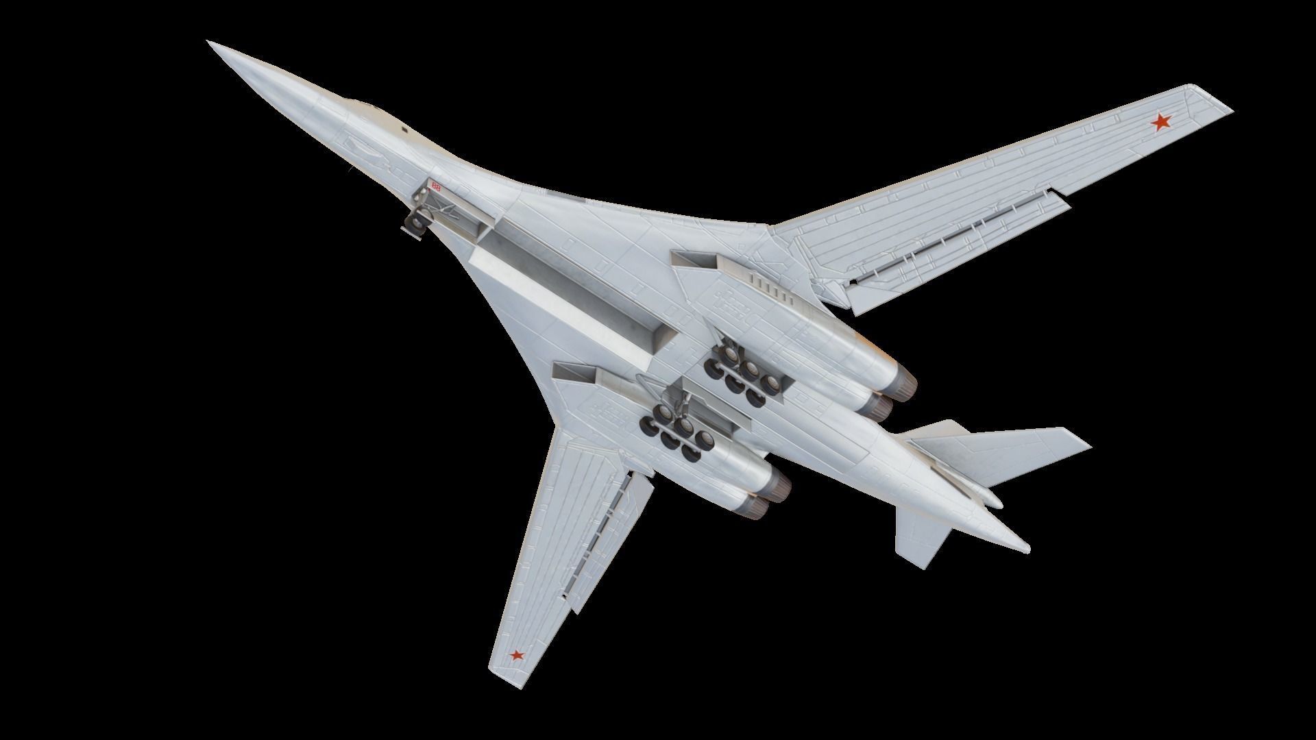 3D model Tupolev Tu-160 Russian strategic bomber VR / AR / low-poly ...