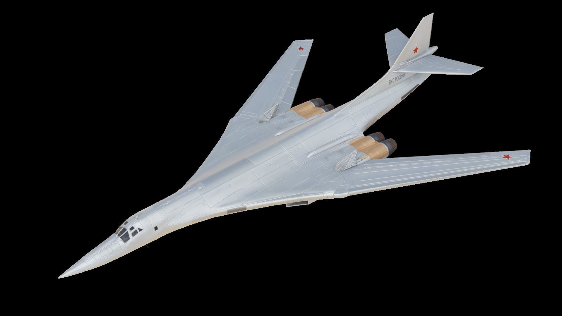 3D model Tupolev Tu-160 Russian strategic bomber VR / AR / low-poly ...