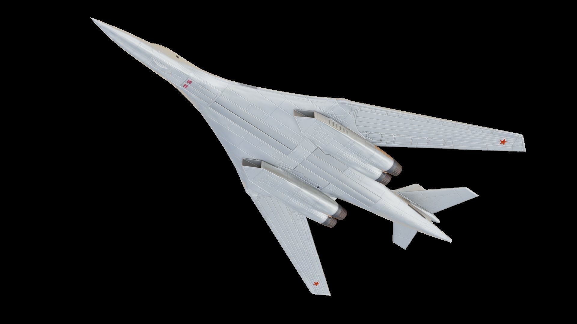 3D model Tupolev Tu-160 Russian strategic bomber VR / AR / low-poly ...