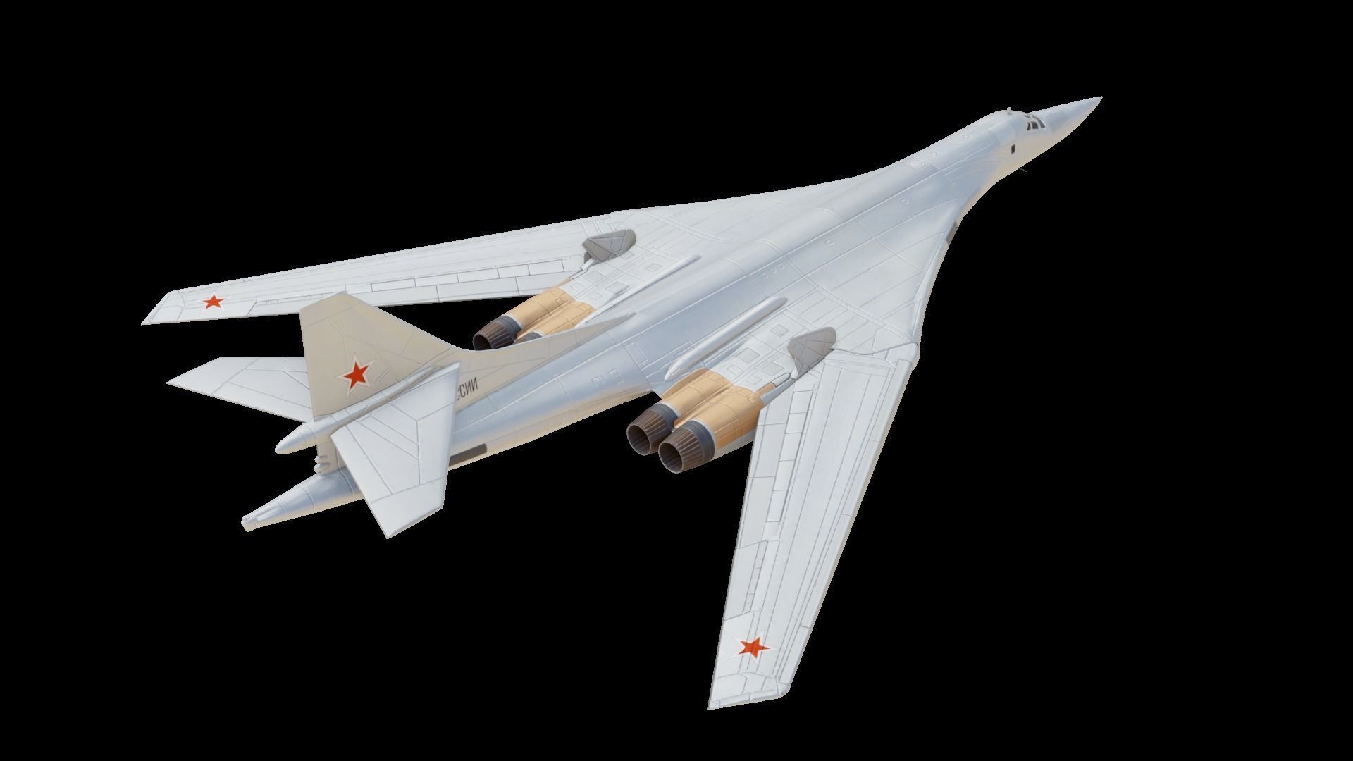 3D model Tupolev Tu-160 Russian strategic bomber VR / AR / low-poly ...