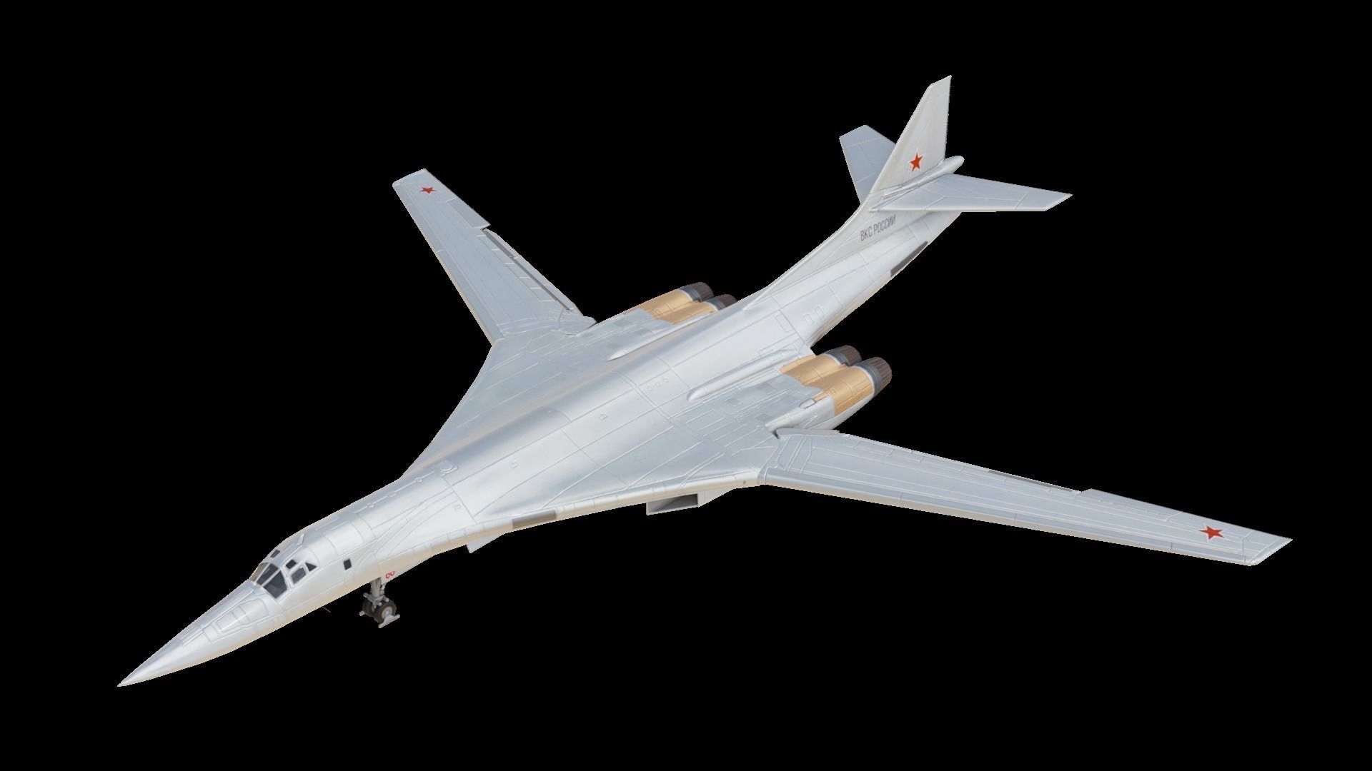 3D model Tupolev Tu-160 Russian strategic bomber VR / AR / low-poly ...