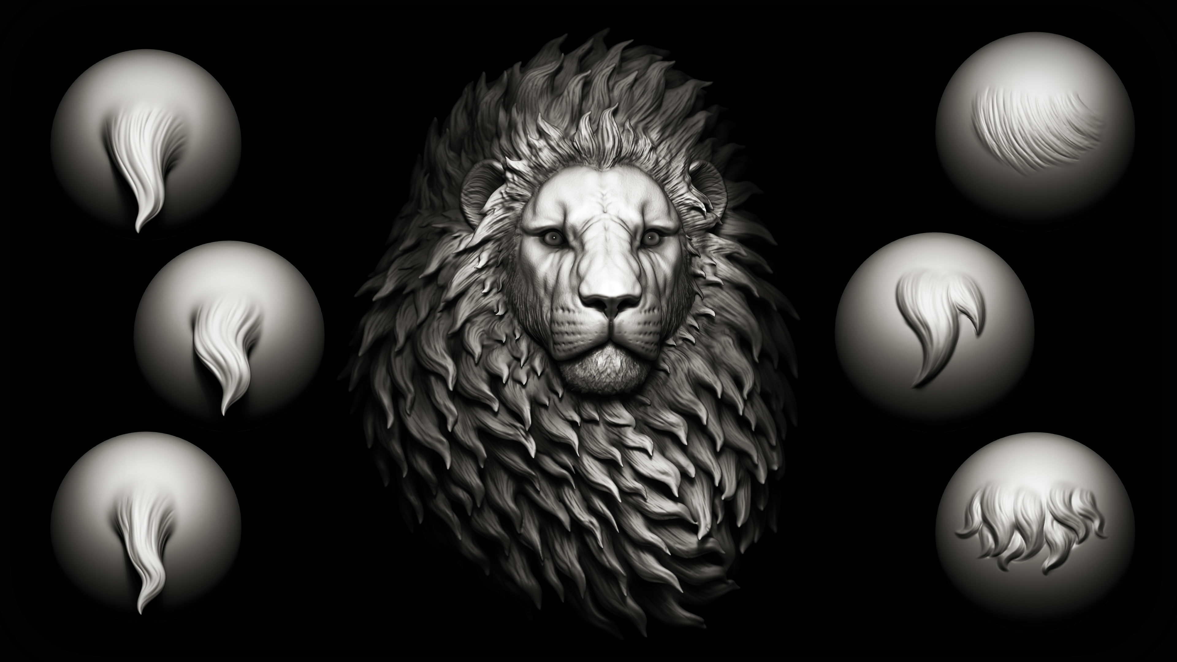 Zbrush and Blender - 20 Stylized Fur VDM Brush 3D model | CGTrader