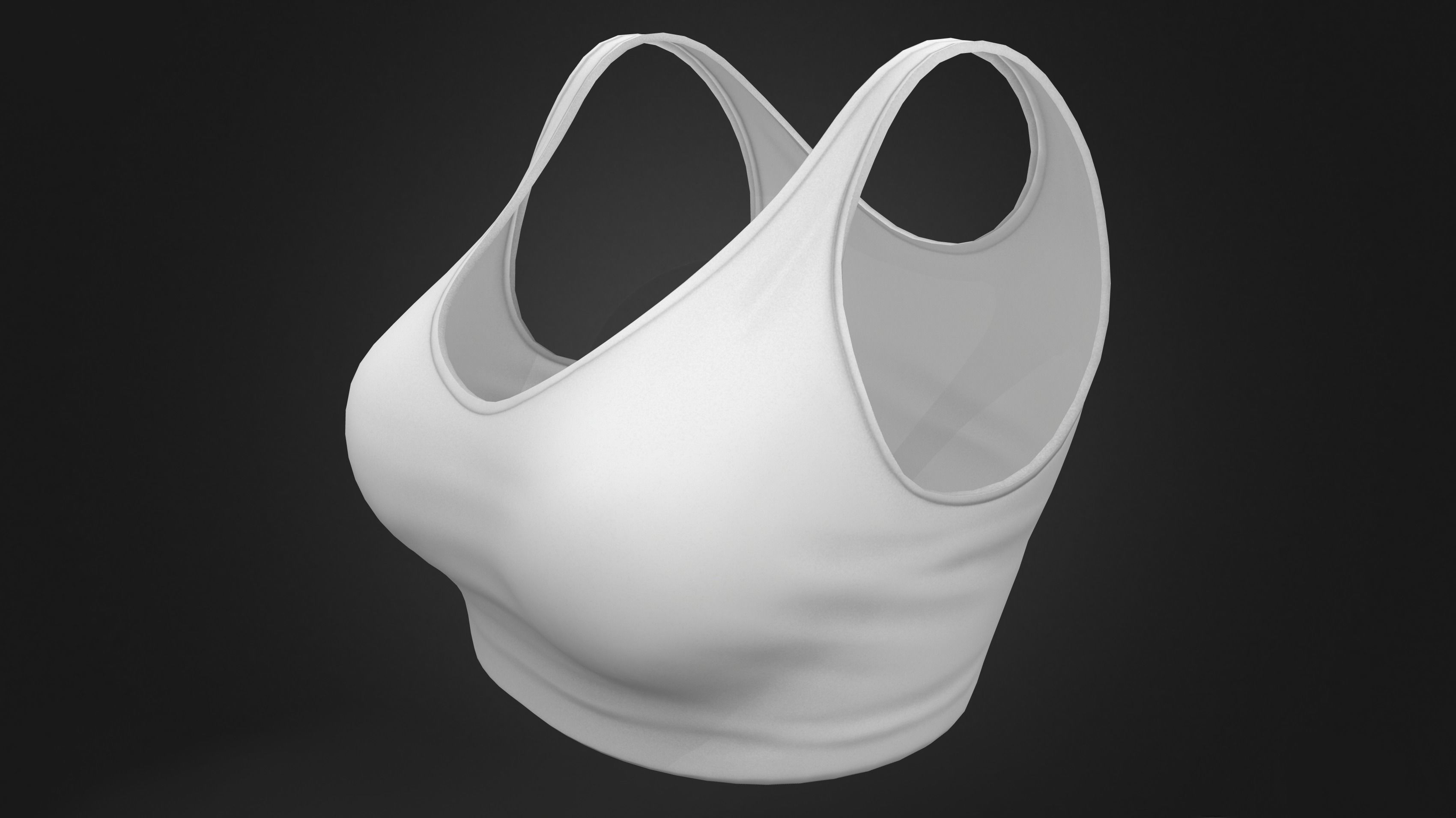 3D model White Bralet Casual Top VR / AR / low-poly | CGTrader