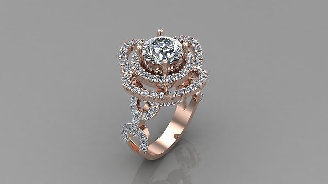 Women Diamond Ring Version 2 WM1 22 3D model 3D printable | CGTrader