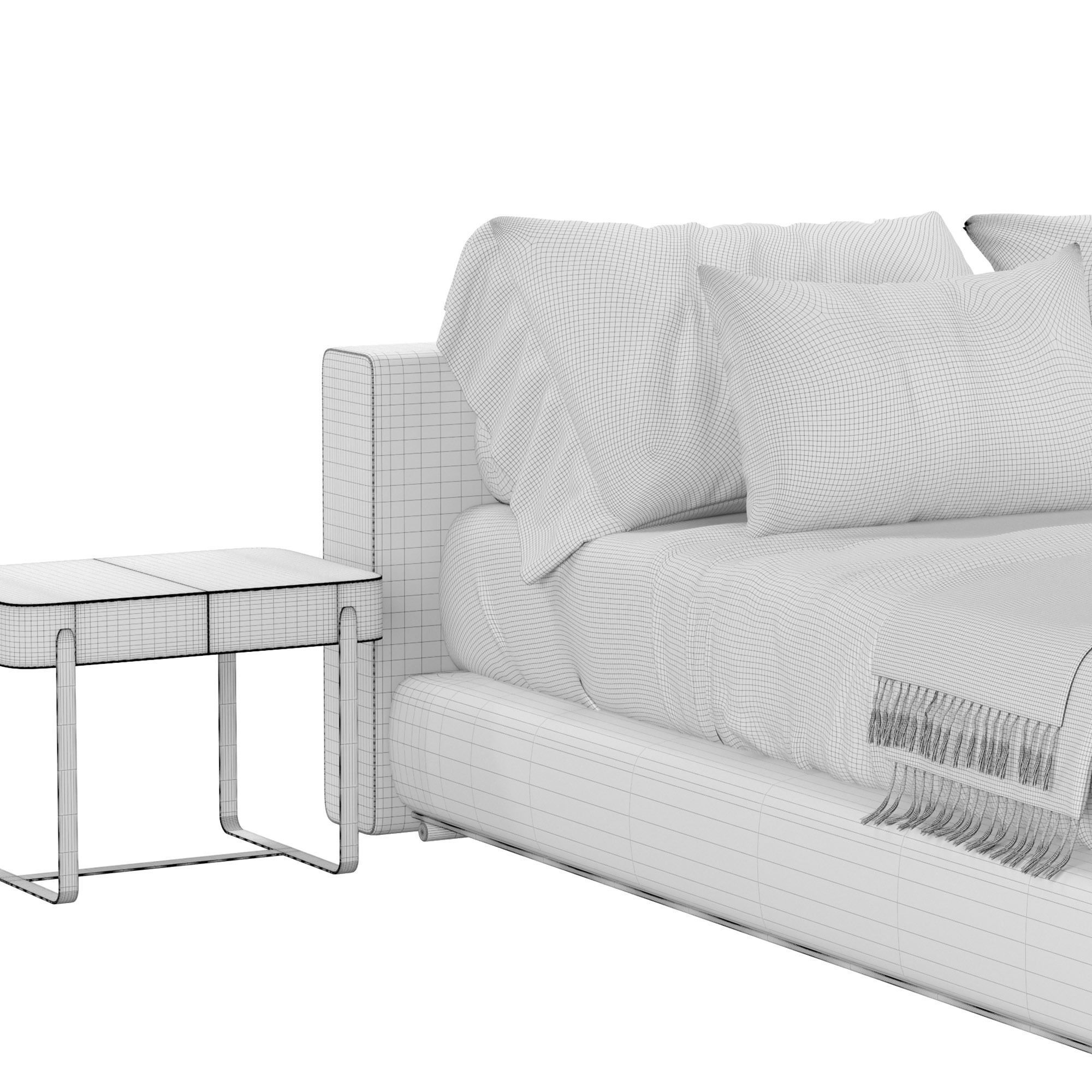 Flexform Groundpiece Bett 3D model | CGTrader