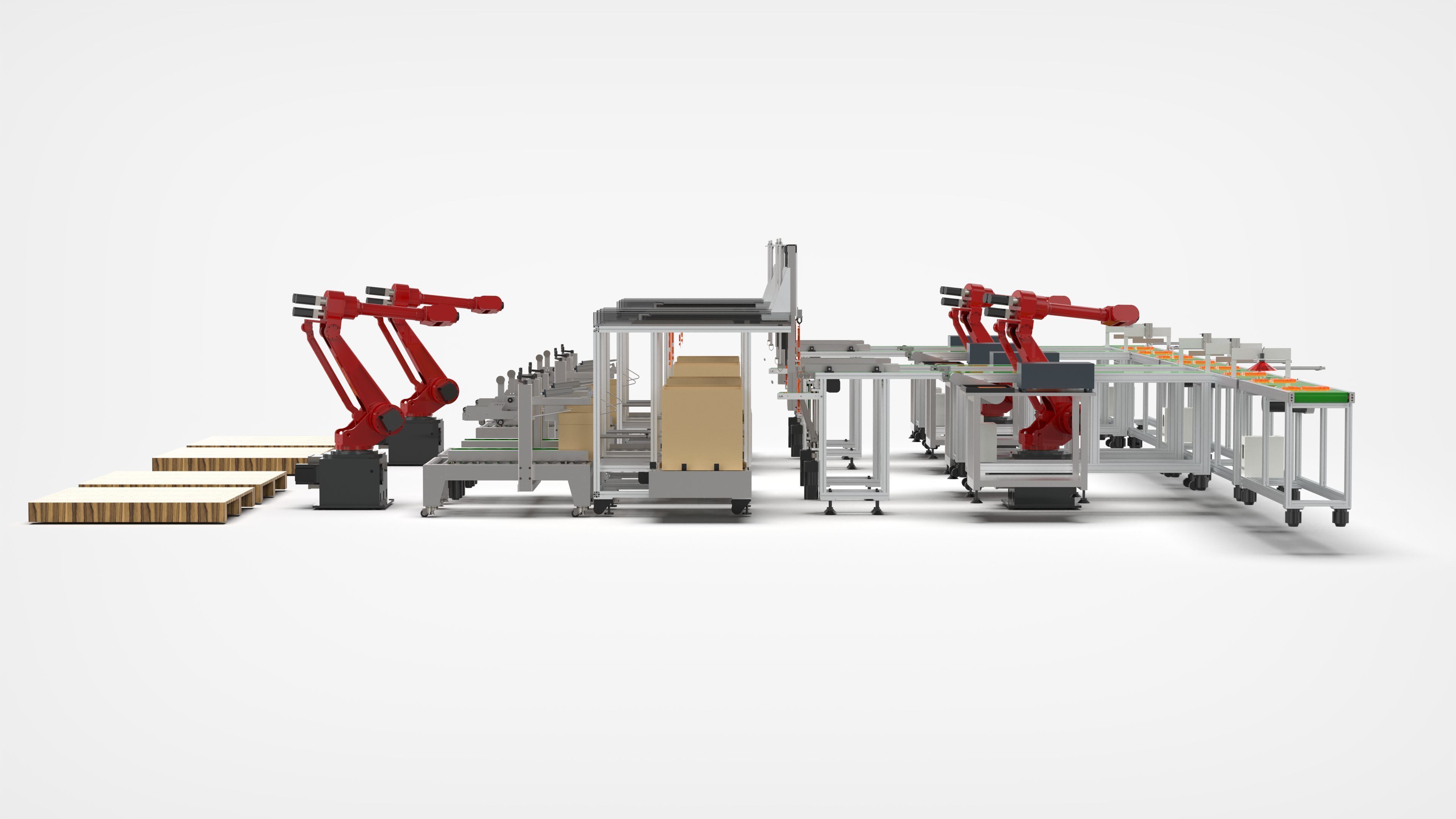 Automatic Packaging Sorting and Stacking Line 3D model | CGTrader