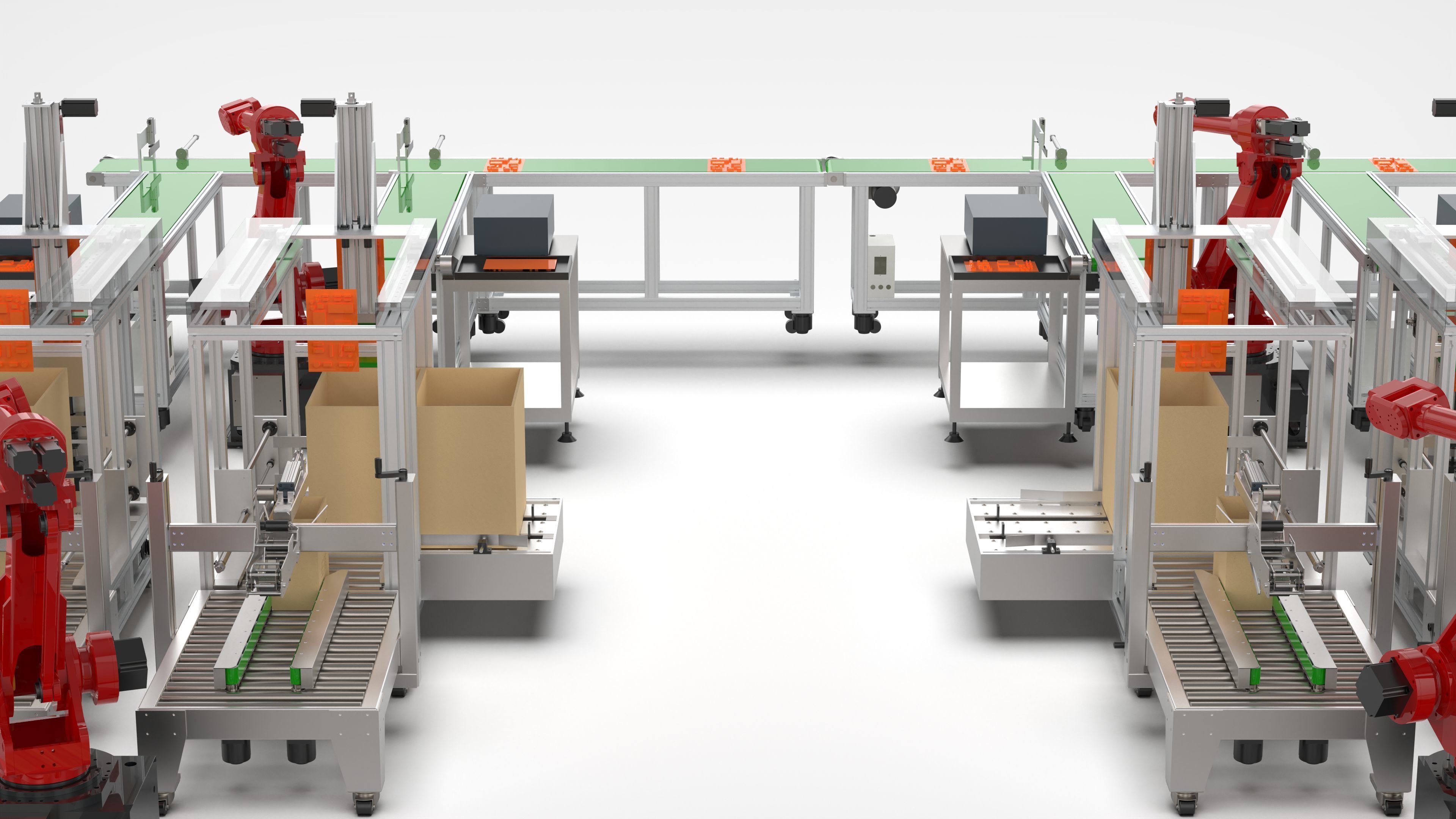 Automatic Packaging Sorting and Stacking Line 3D model | CGTrader