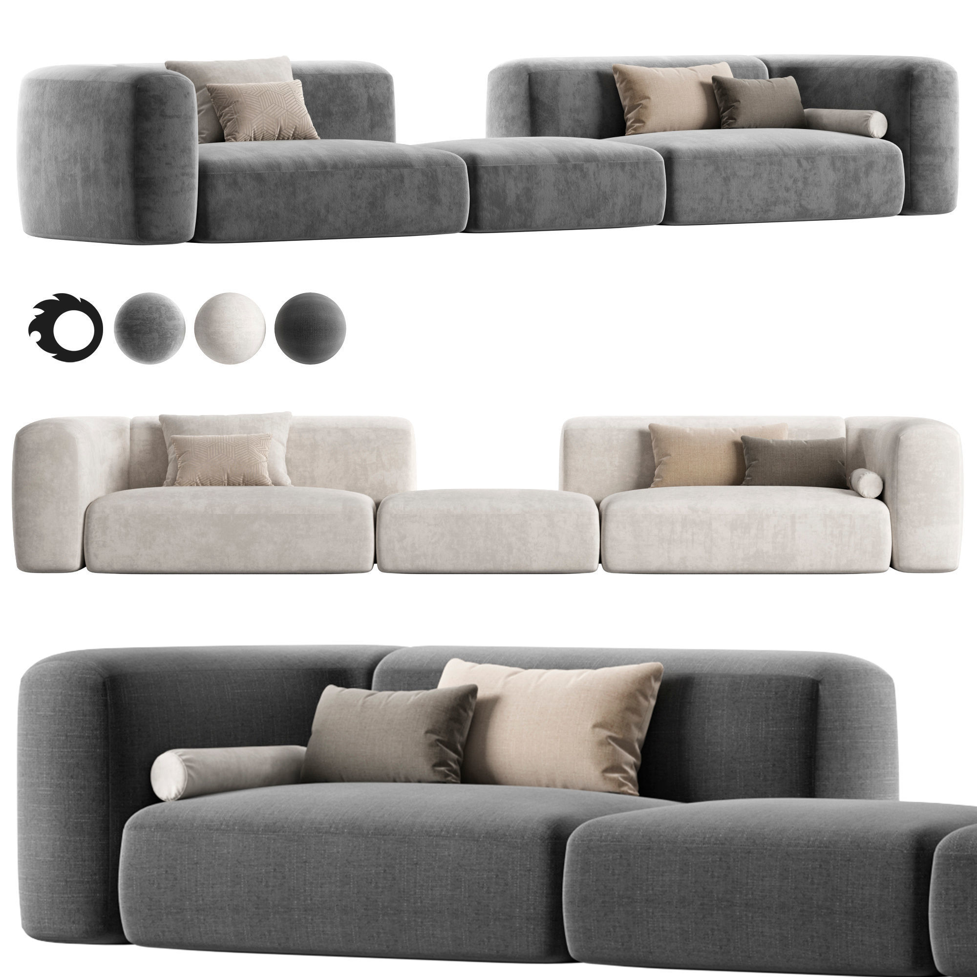 clara sofa baxter 3D model | CGTrader