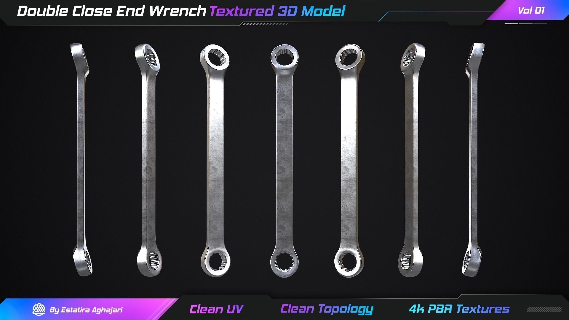 3D model Double Closed End Wrench VR / AR / low-poly | CGTrader