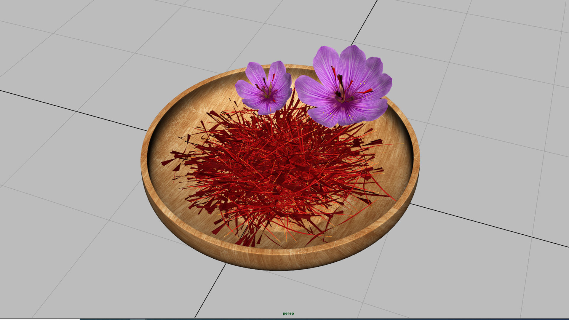 saffron flower threads 3D model | CGTrader
