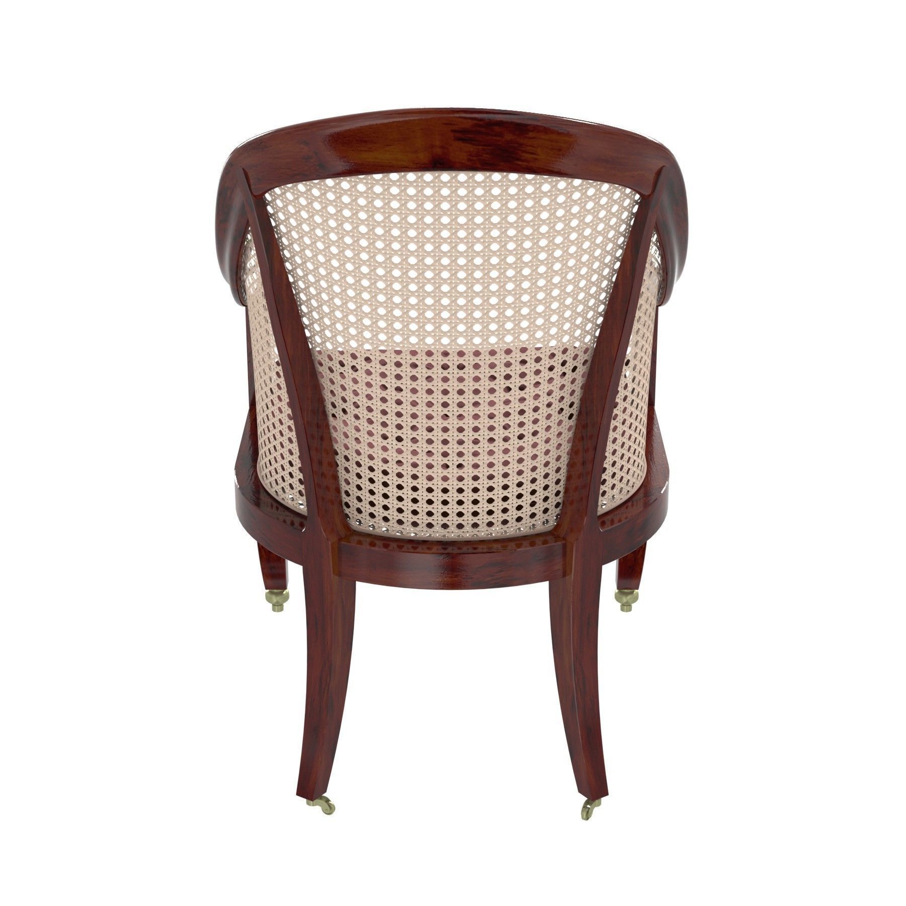 19th Century British Colonial Mahogany Barrel Back Cane Chair 3D model ...