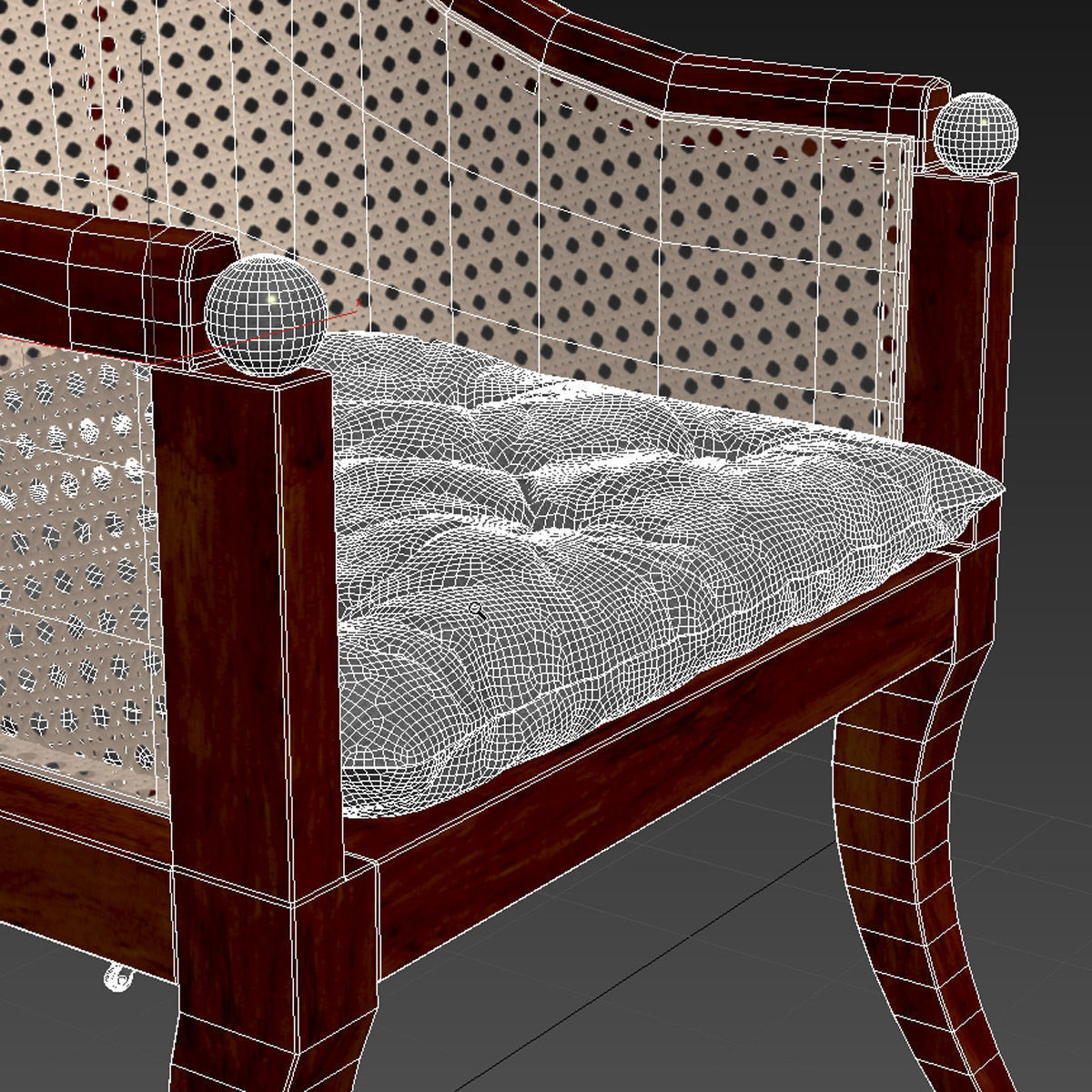 19th Century British Colonial Mahogany Barrel Back Cane Chair 3D model ...