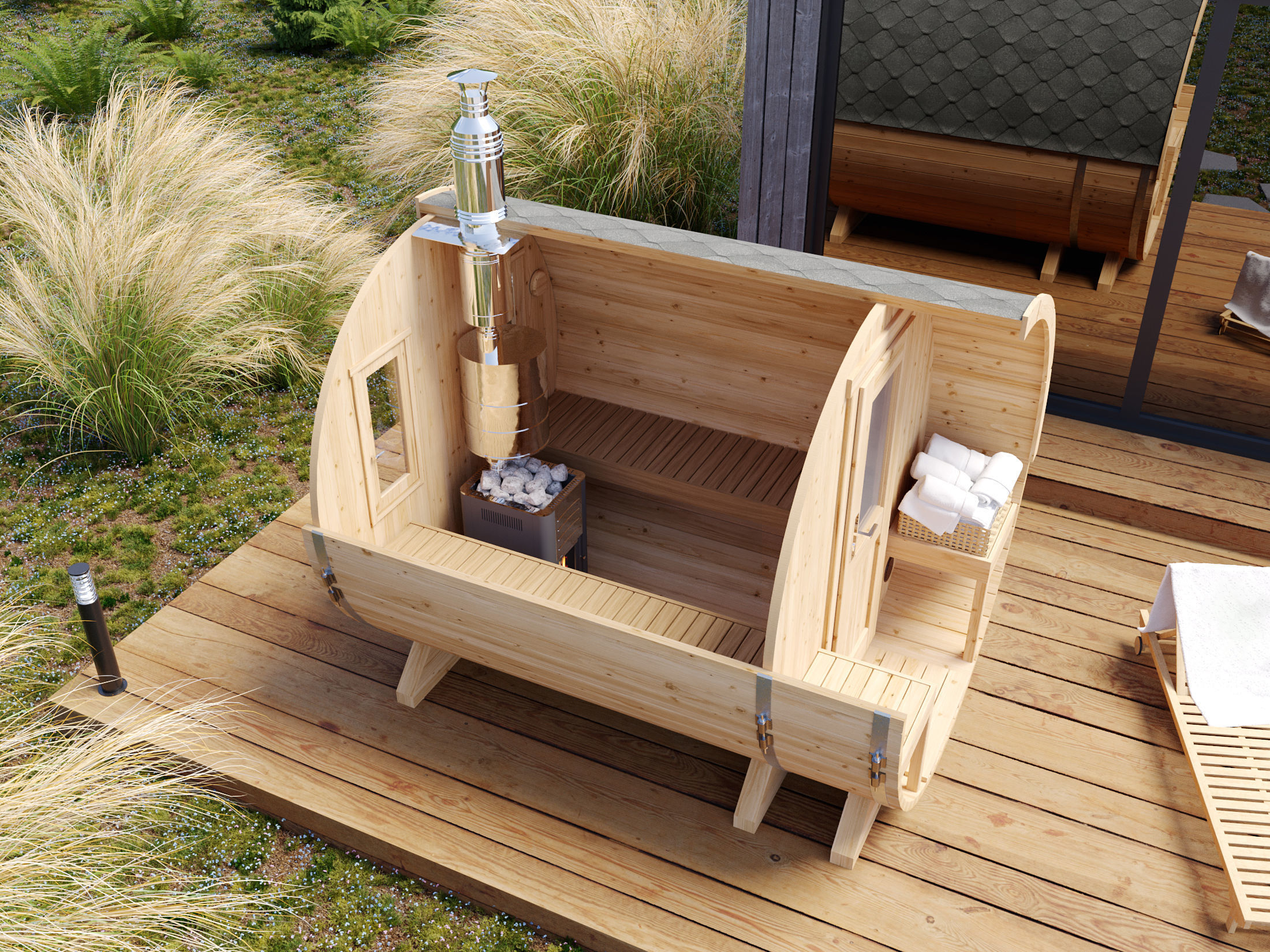 Barrel Sauna Single Room 3D model | CGTrader