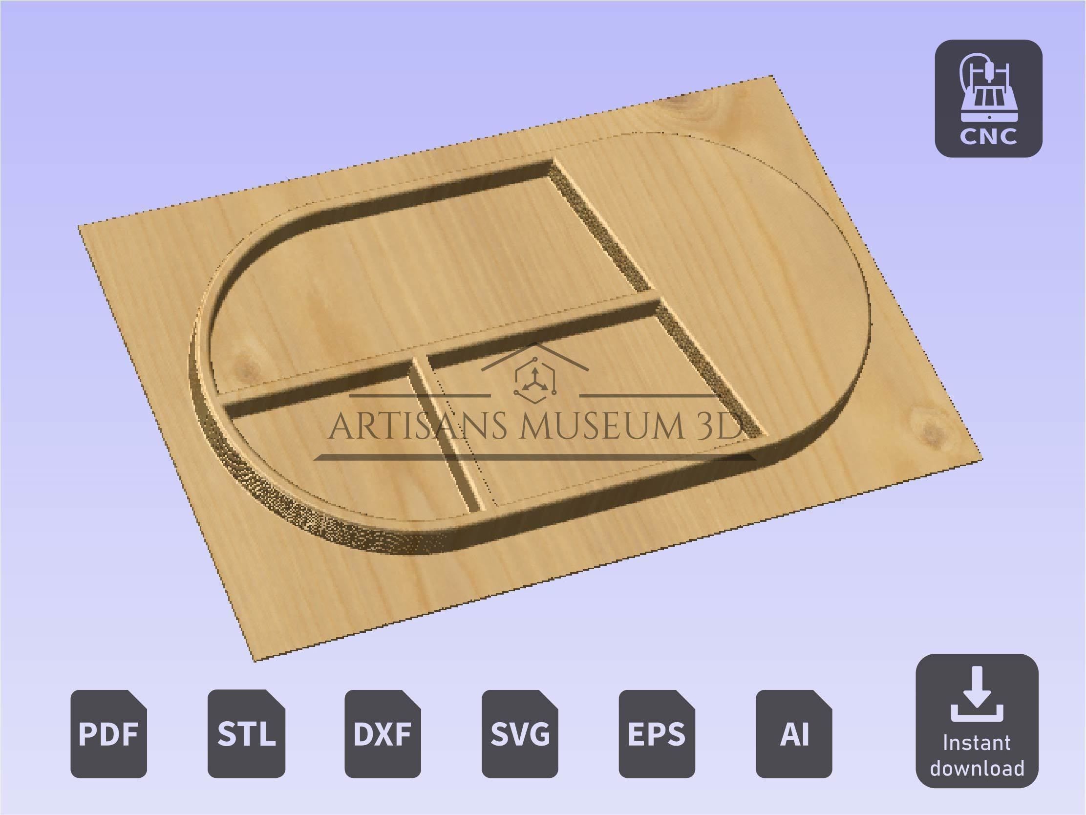 Free Serving tray V3 Files for CNC and 3D Printer DXF STL free 3D model ...