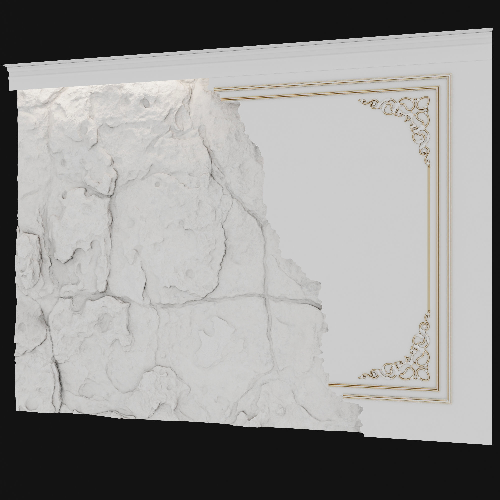 rock wall - stone wall panel 3D model | CGTrader