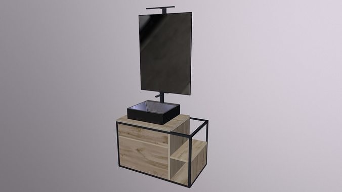 3D model mirror with sink wall mount 3D VR / AR / low-poly | CGTrader