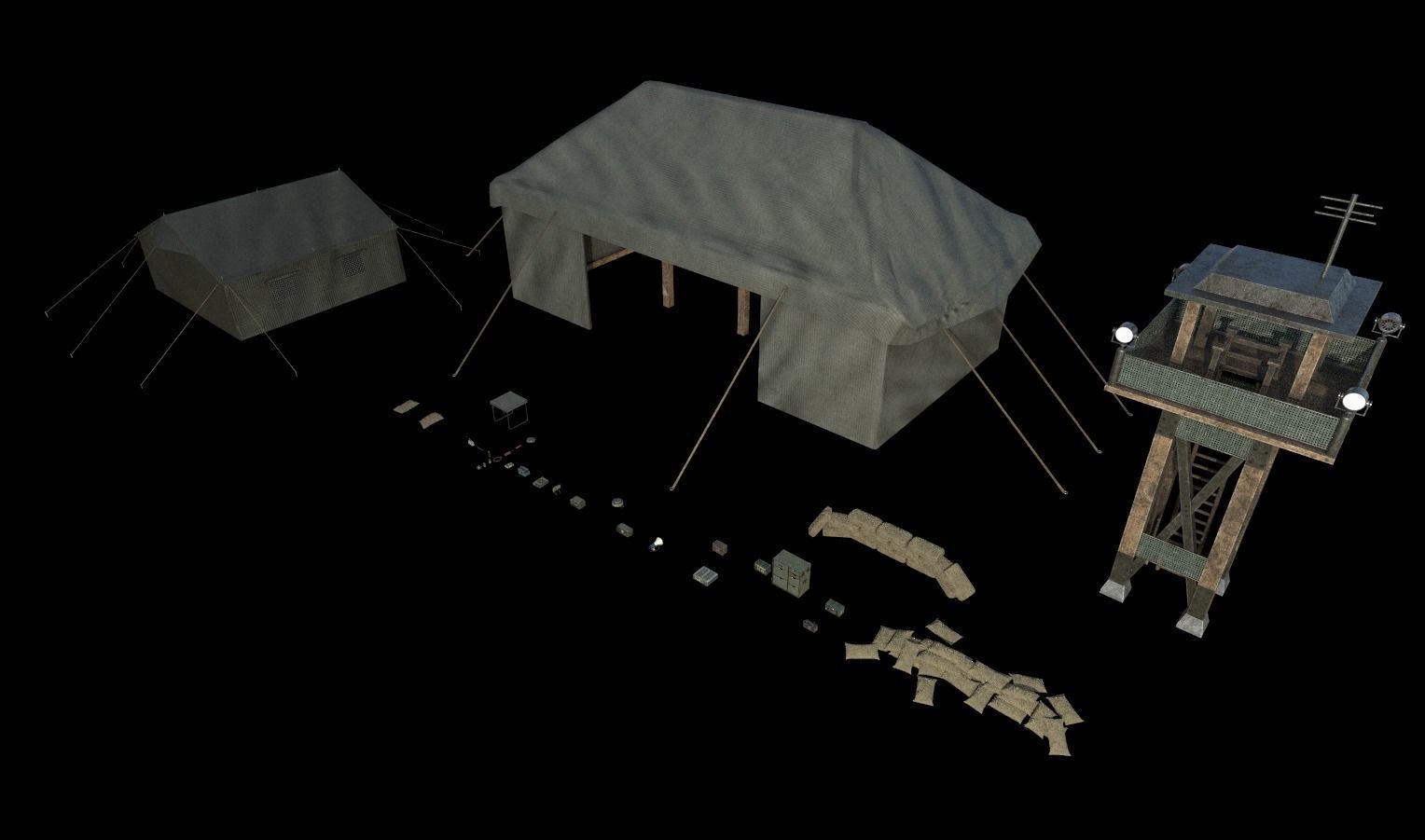 3D model Military Props Pack VR / AR / low-poly | CGTrader