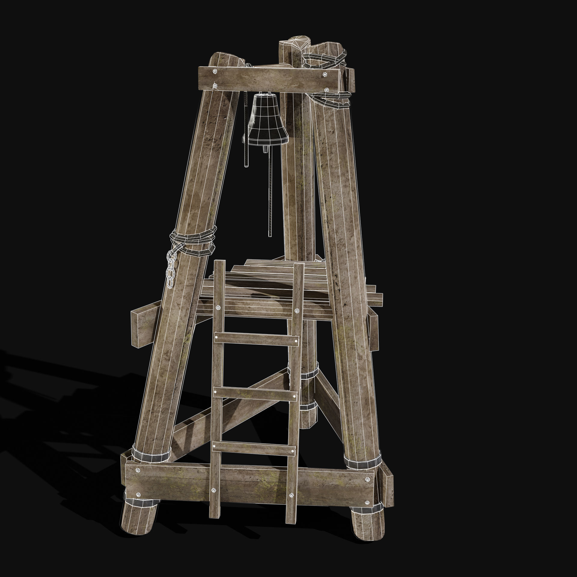 3D model ALARM BELL TOWER CAMP ALERT MILITARY SIGNAL BANDIT COLLECTION ...