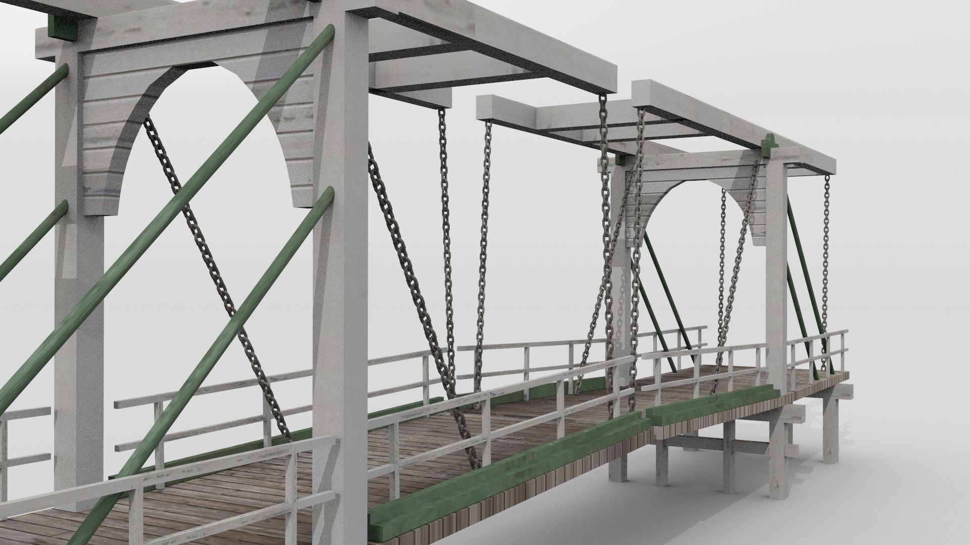 Old Dutch wooden draw bridge 3D model | CGTrader