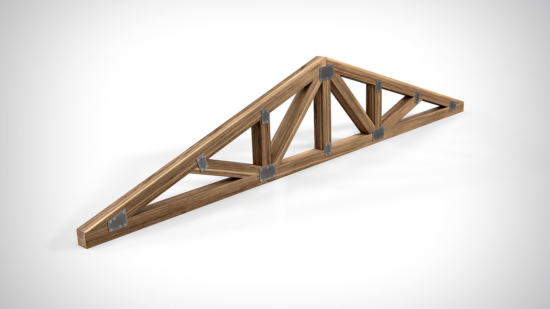 3D model Wooden Truss Double Fan PBR VR / AR / low-poly | CGTrader