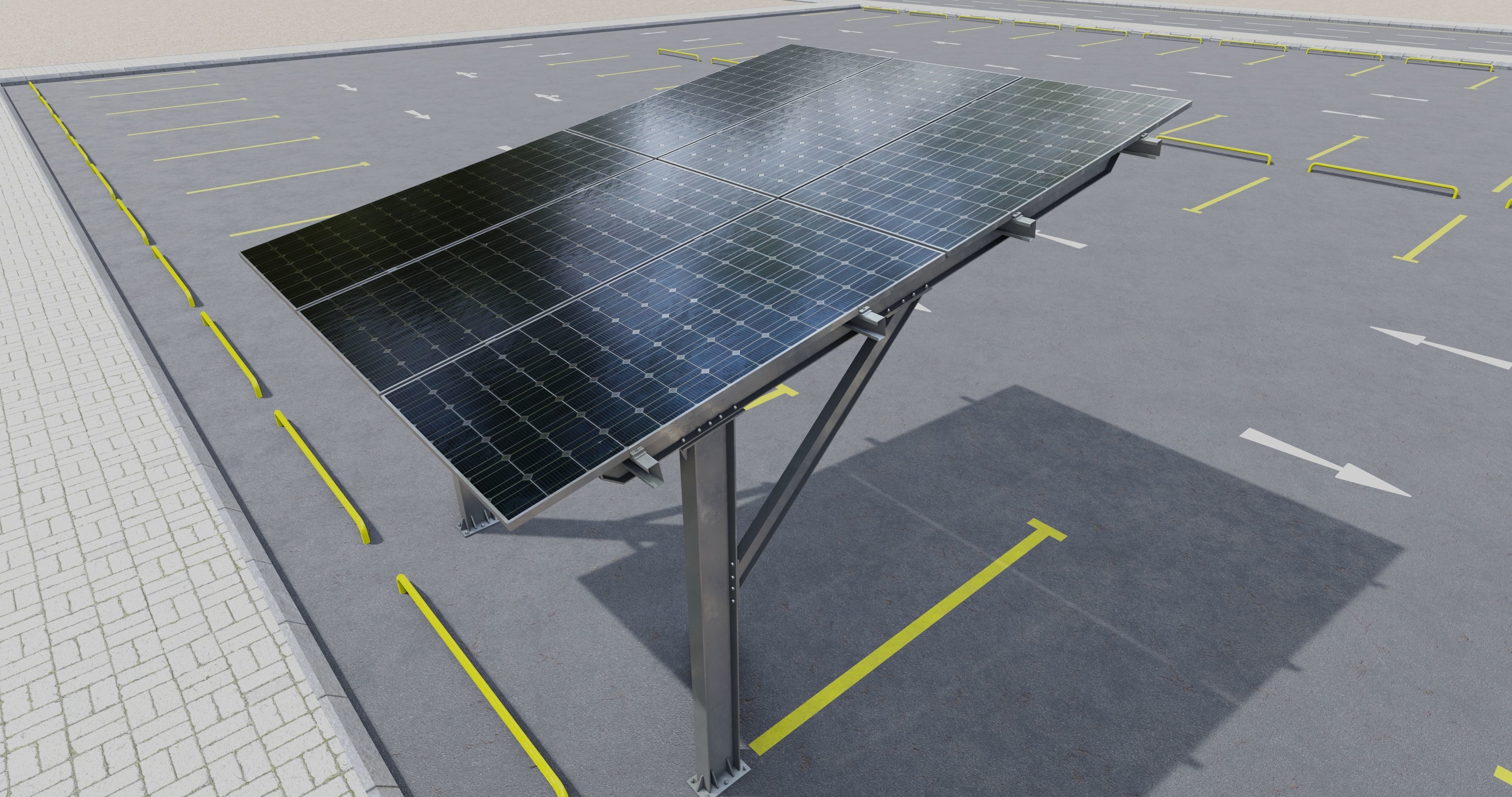 Solar Carport Type 1 3D model | CGTrader