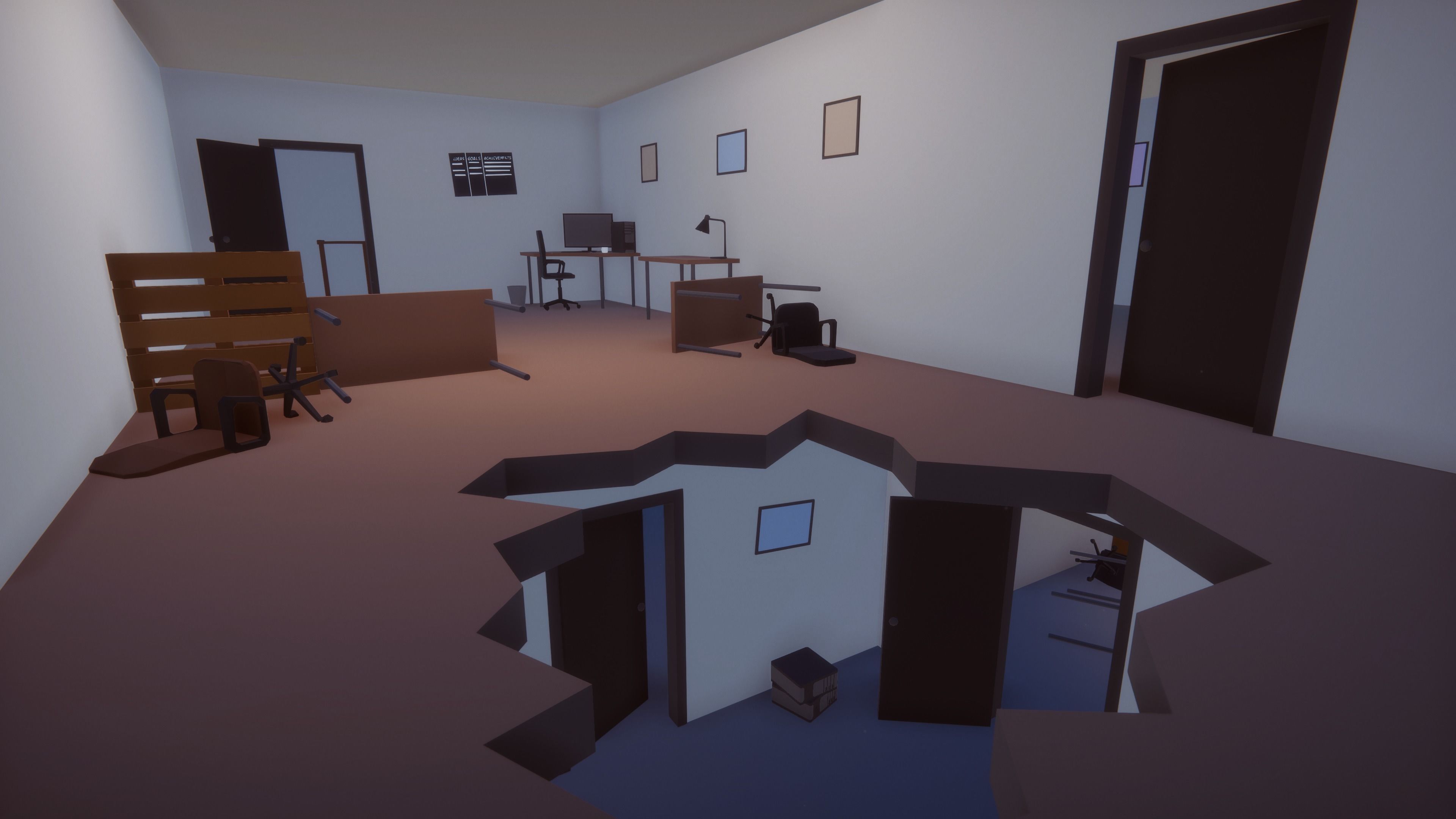 3D model Low Poly FPS Map Vol3 Shooter Office interior Map VR / AR ...