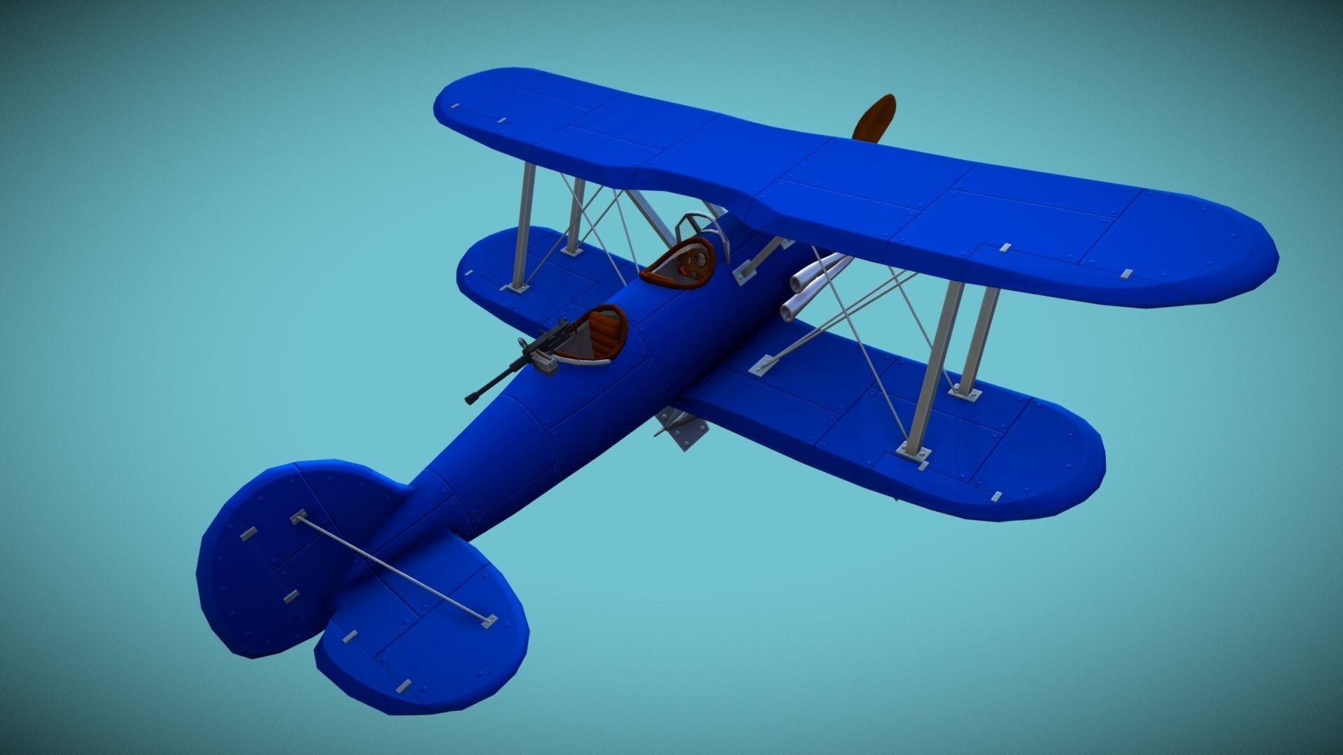 3D model Stylized Biplane VR / AR / low-poly | CGTrader