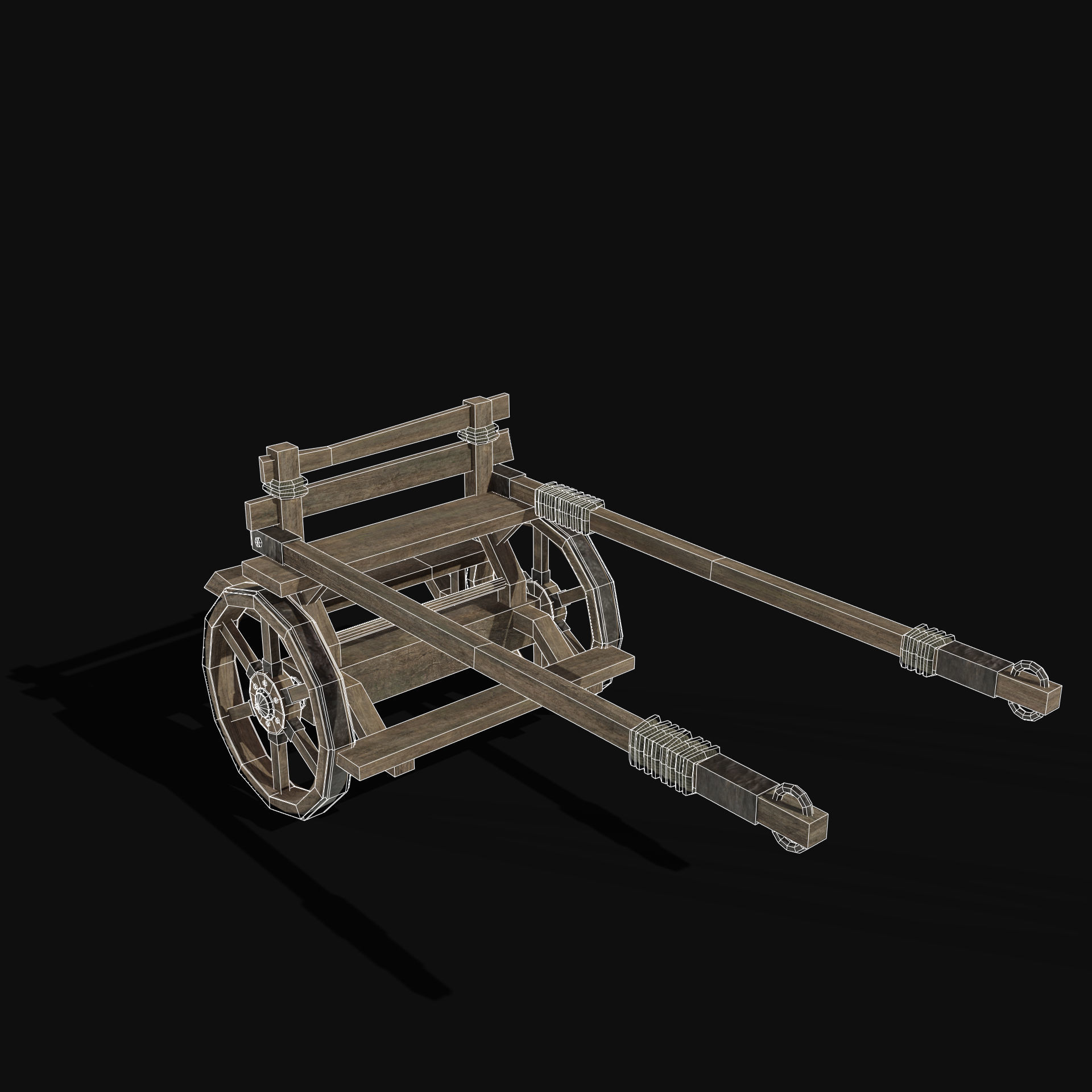3D model CHARIOT CART CAR WAGON TRAILER HORSE CARRIAGE HARNESS ...