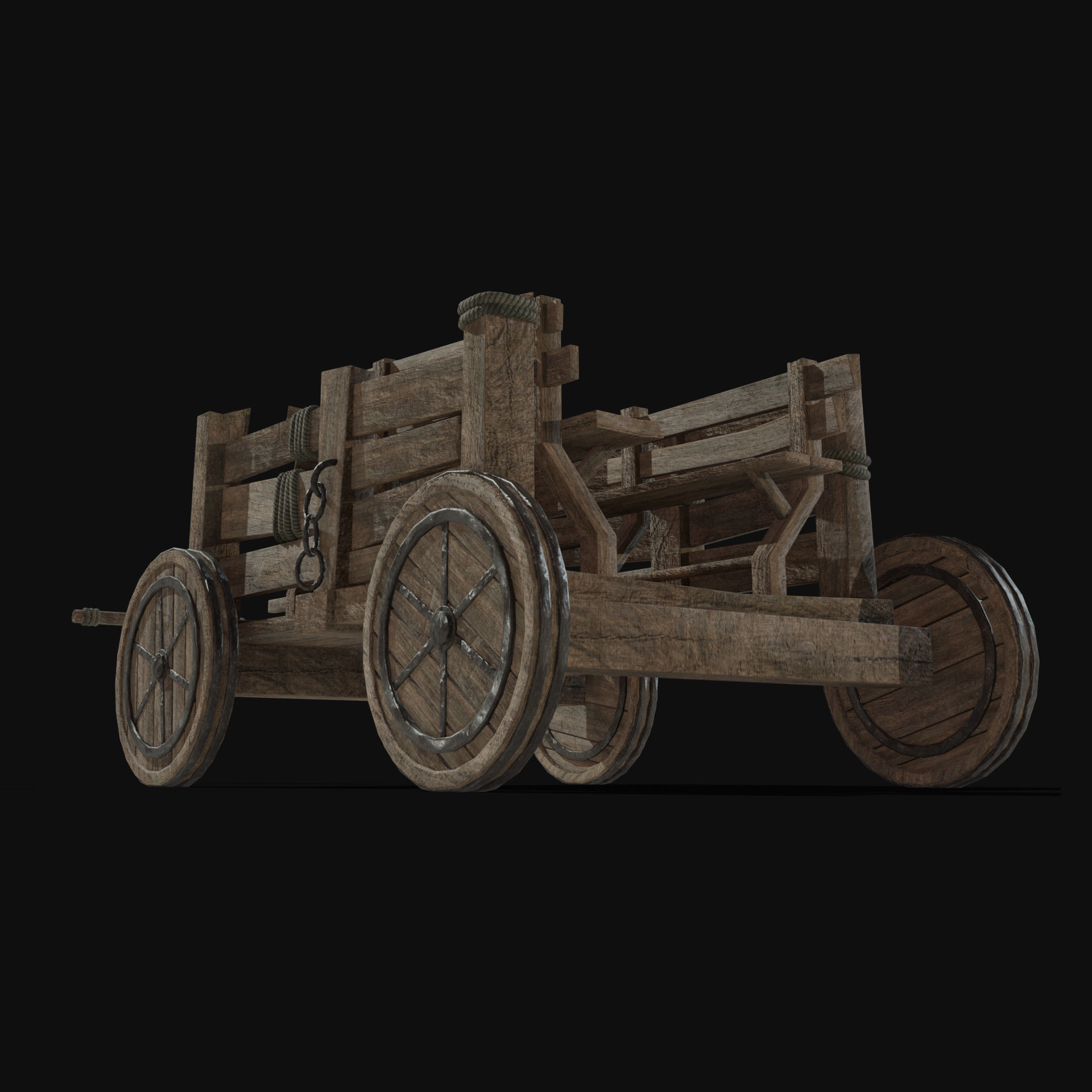 3D model CHARIOT CART CAR WAGON TRAILER HORSE CARRIAGE HARNESS ...