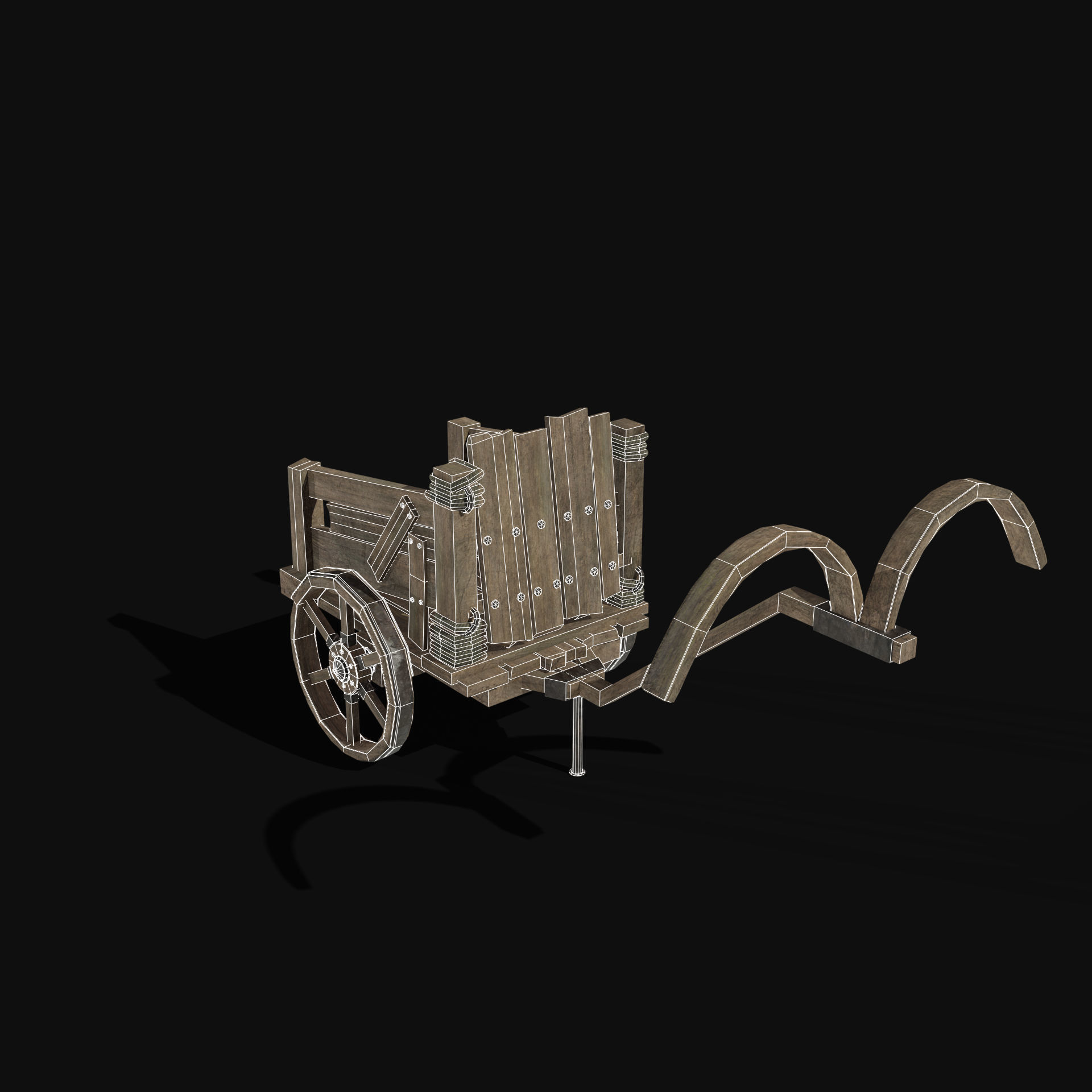 3D model CHARIOT CART CAR WAGON TRAILER HORSE CARRIAGE HARNESS ...