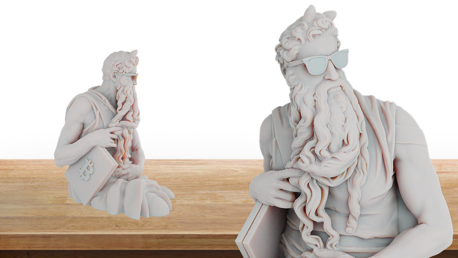 Hipster Moses 3D model 3D printable | CGTrader