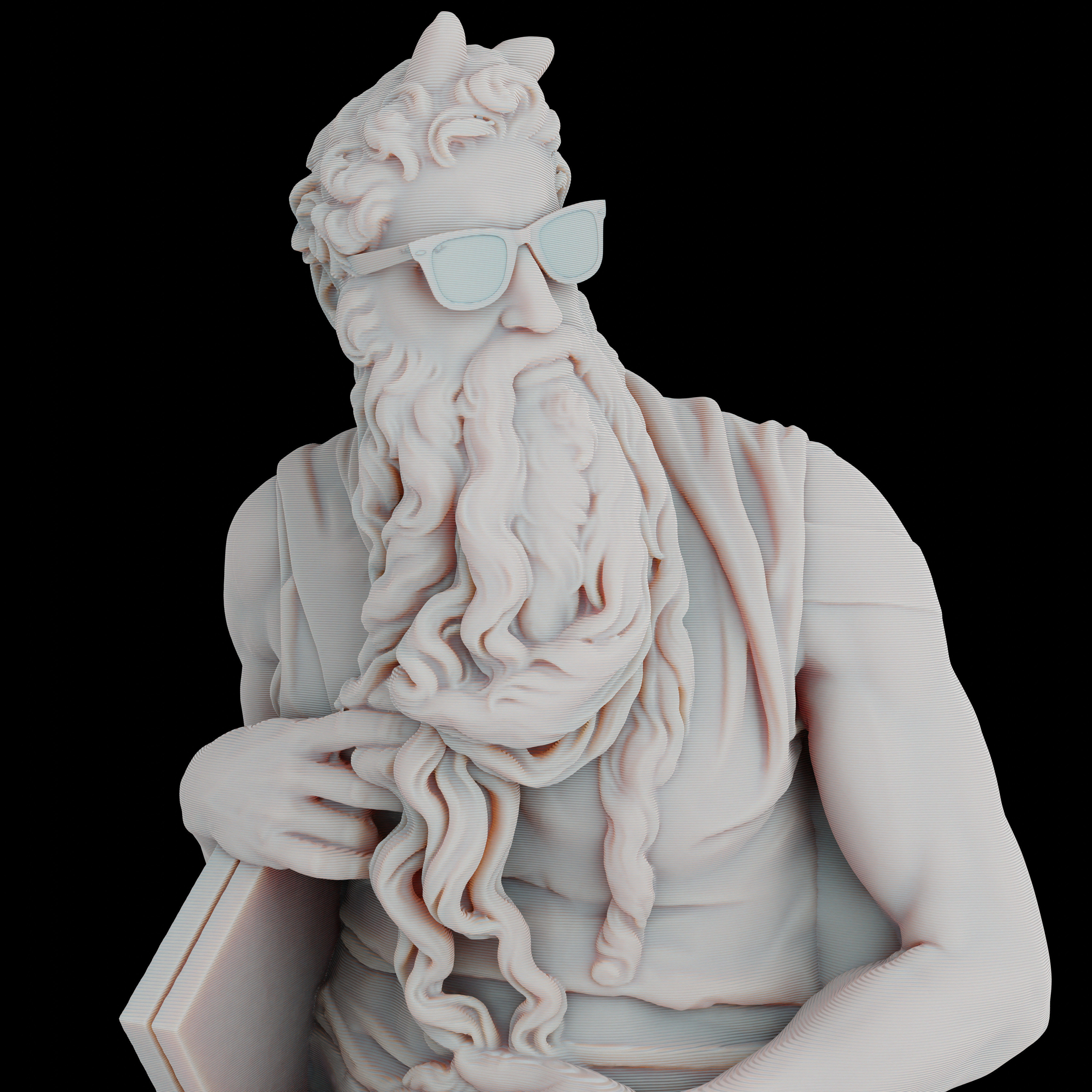 Hipster Moses 3D model 3D printable | CGTrader