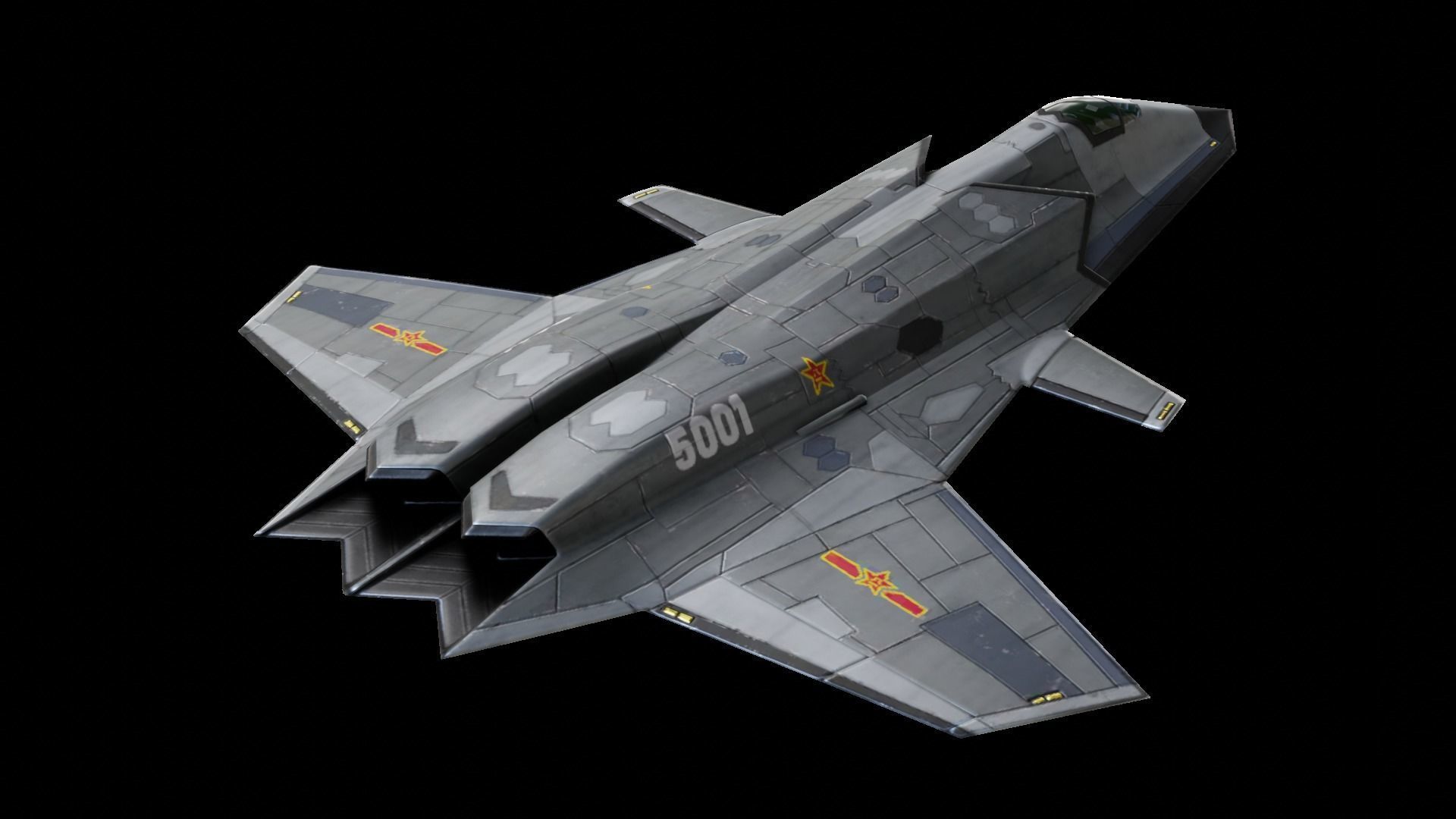 3D model J-50 Trident Chinese Concept Fighter VR / AR / low-poly | CGTrader