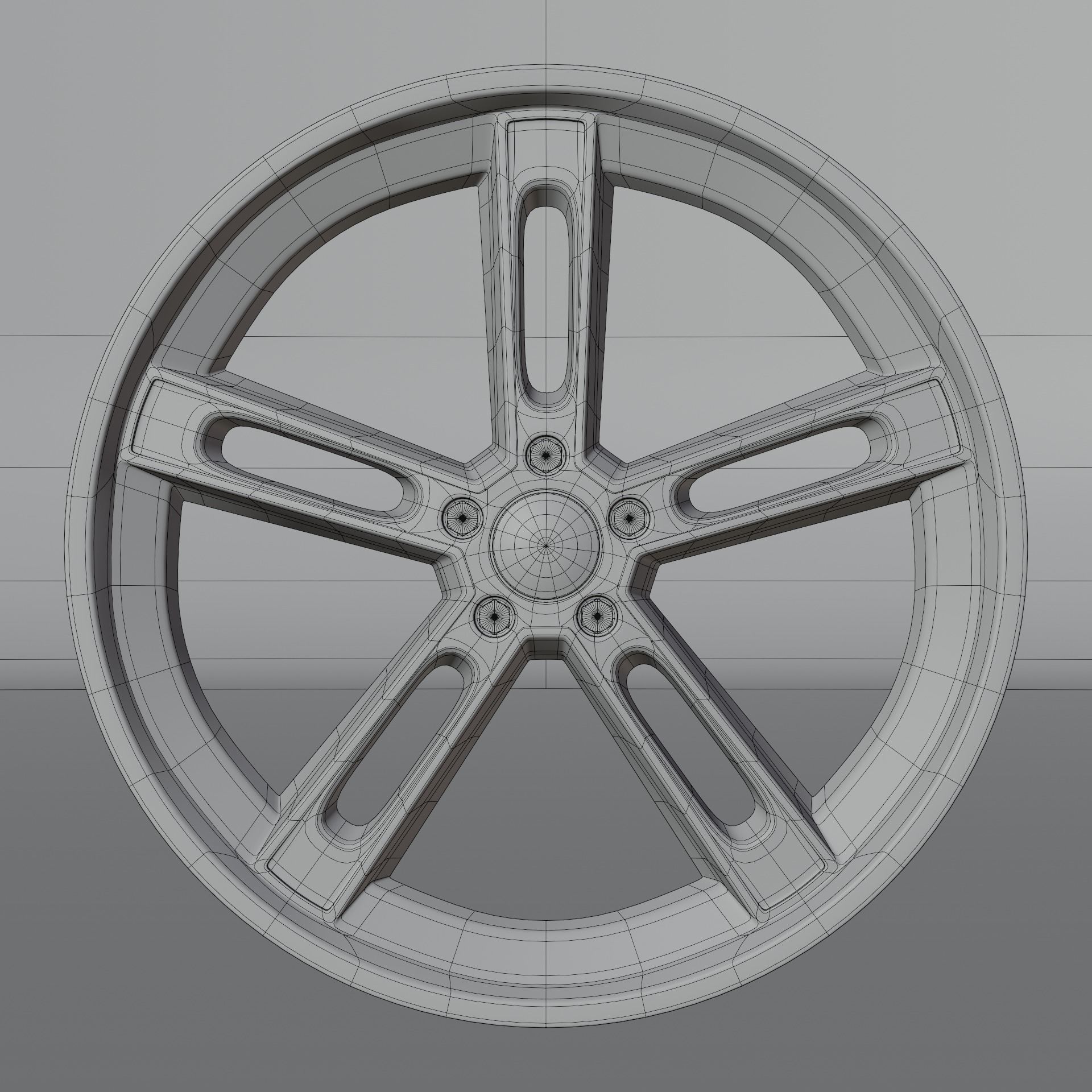 5 Spoke Car Rim 3D model | CGTrader