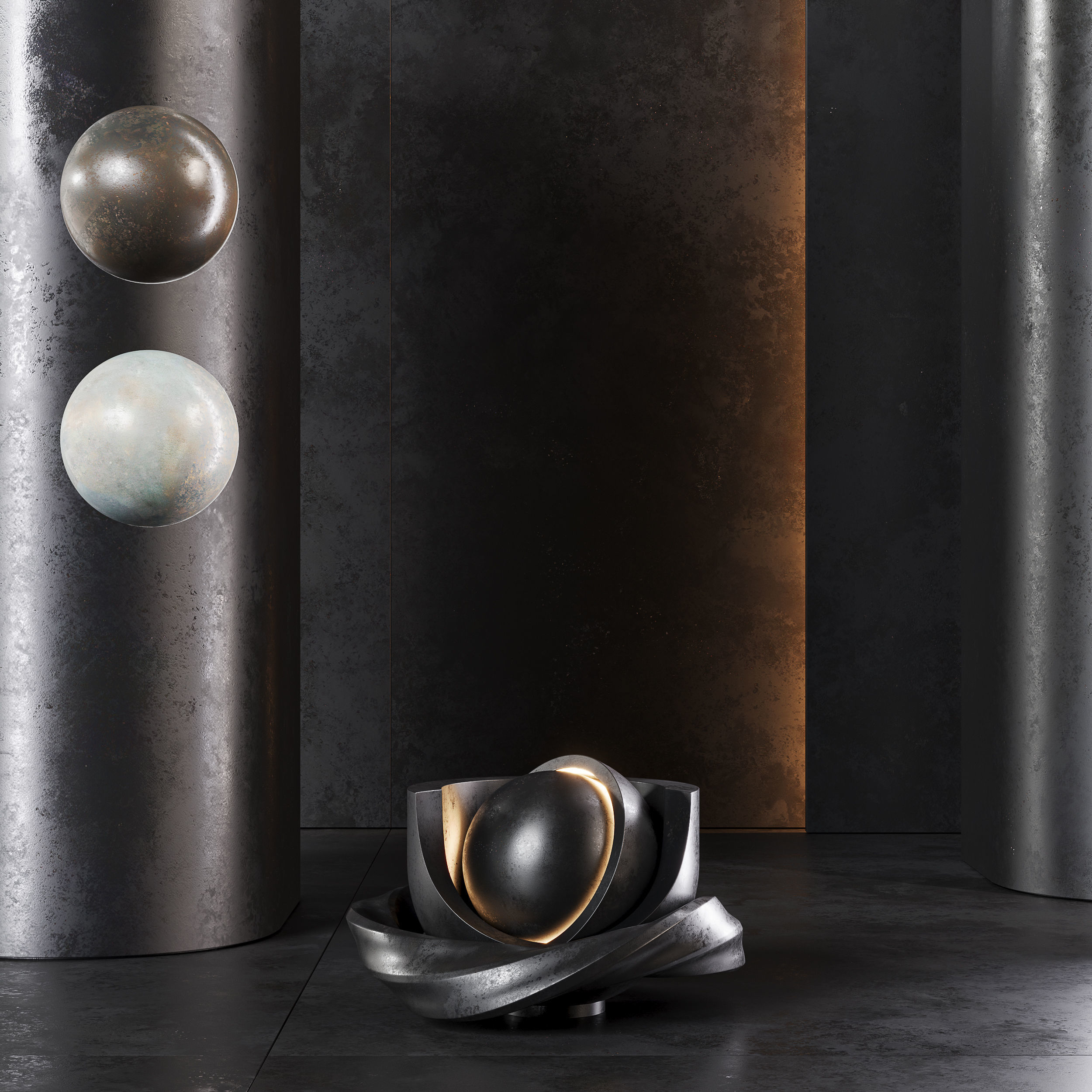 Porcelain tile Laminam Ossido Verderame Bruno Nero Texture | CGTrader