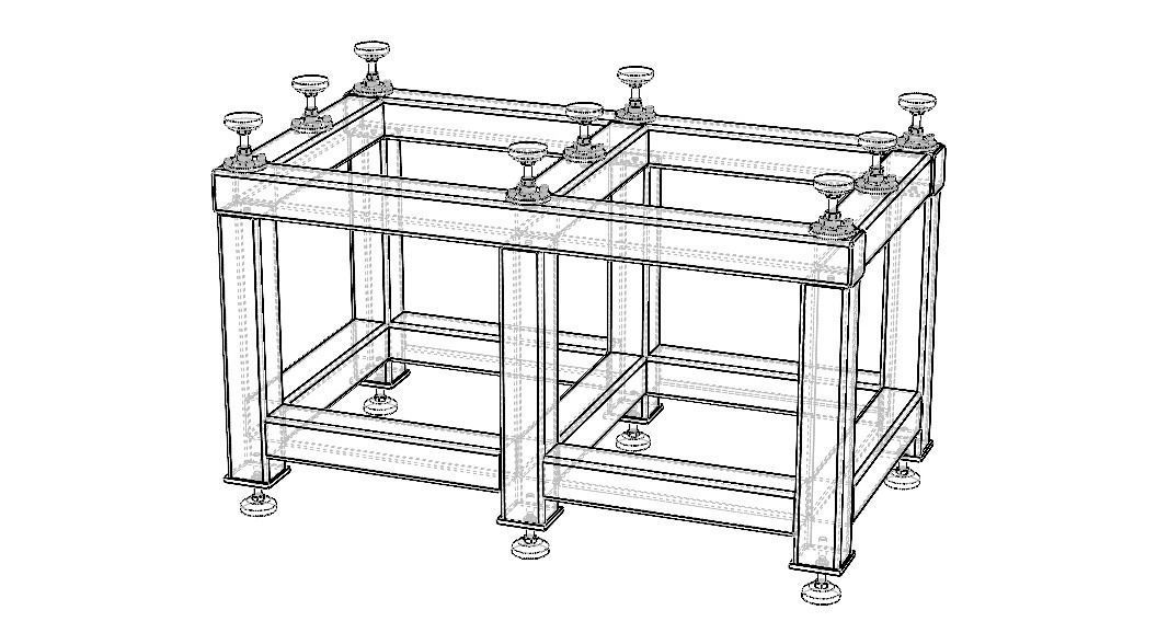 Heavy Duty Steel Stand for Precision Surface Plate 3D model rigged ...