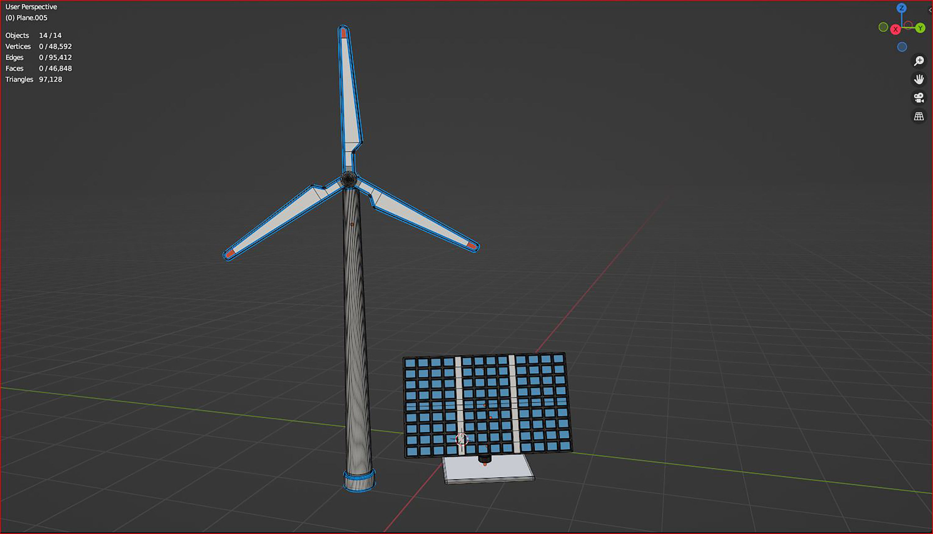 3d solar panels with wind turbines icon 3D model | CGTrader