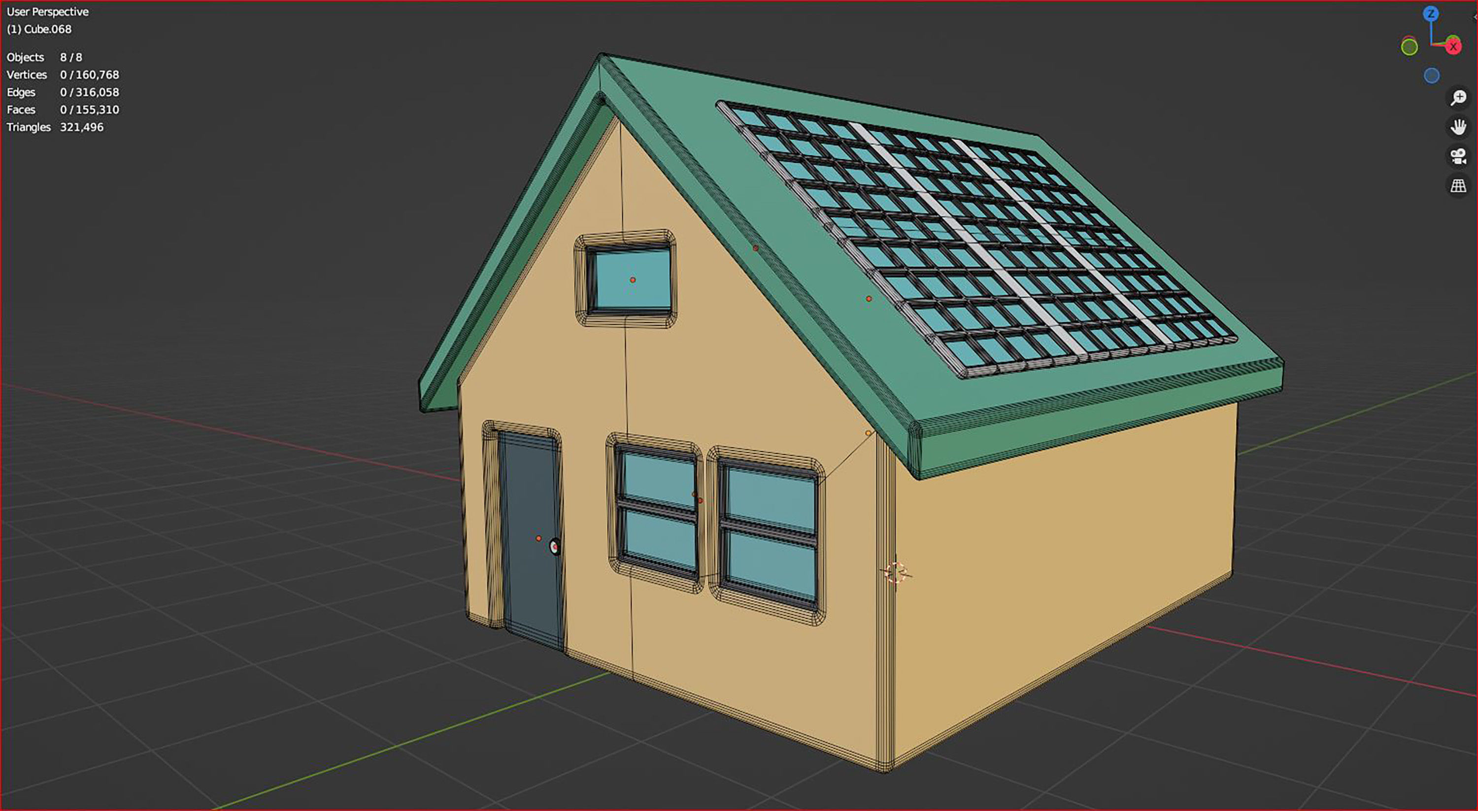 3d Solar system on a roof own home icon 3D model | CGTrader